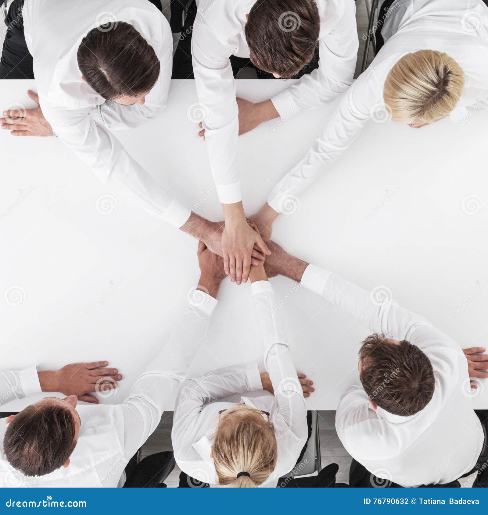 Business Team Around the Table Stock Photo - Image of stacking ...