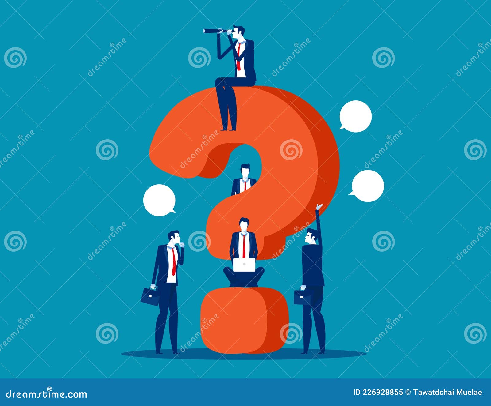Business Team Asking Questions Around Question Mark Stock Vector ...