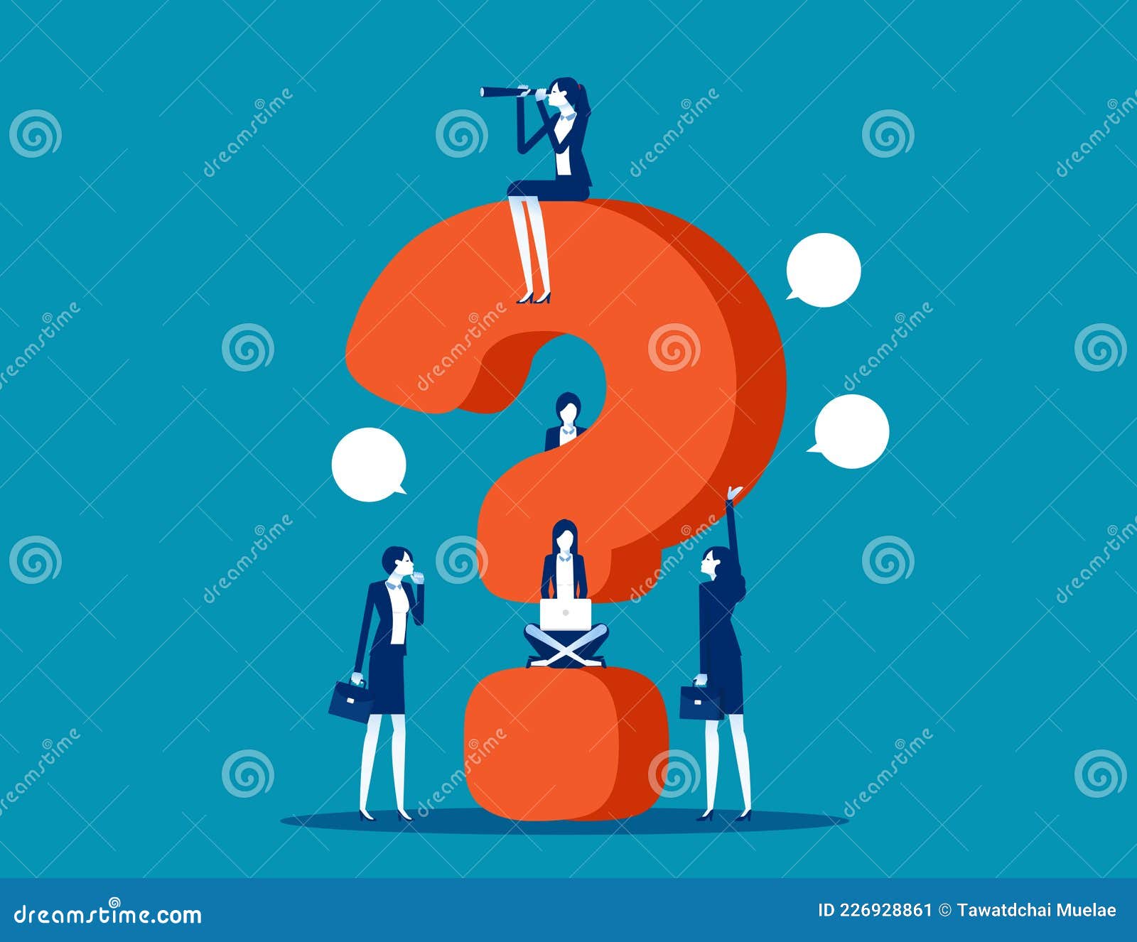 Business Team Asking Questions Around Question Mark Stock Vector ...