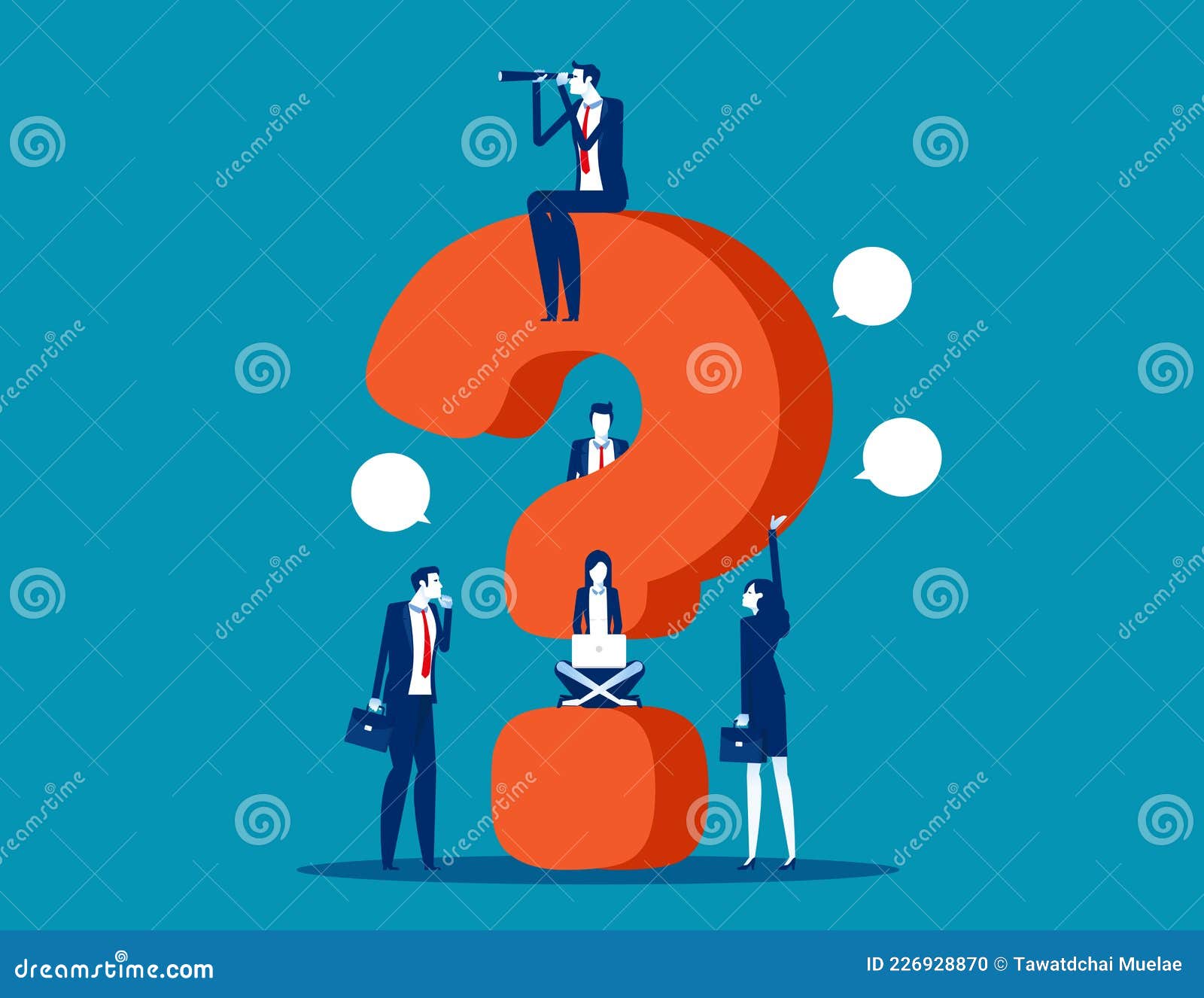 Business Team Asking Questions Around Question Mark Stock Vector - Illustration of community ...