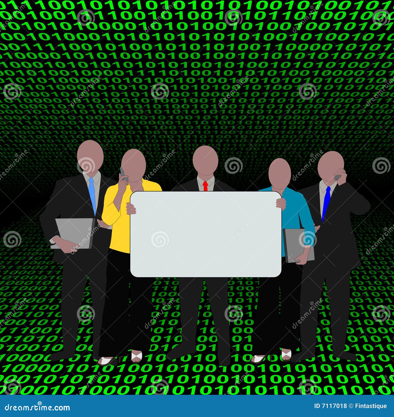 Business team with binary stock illustration. Illustration of zero ...