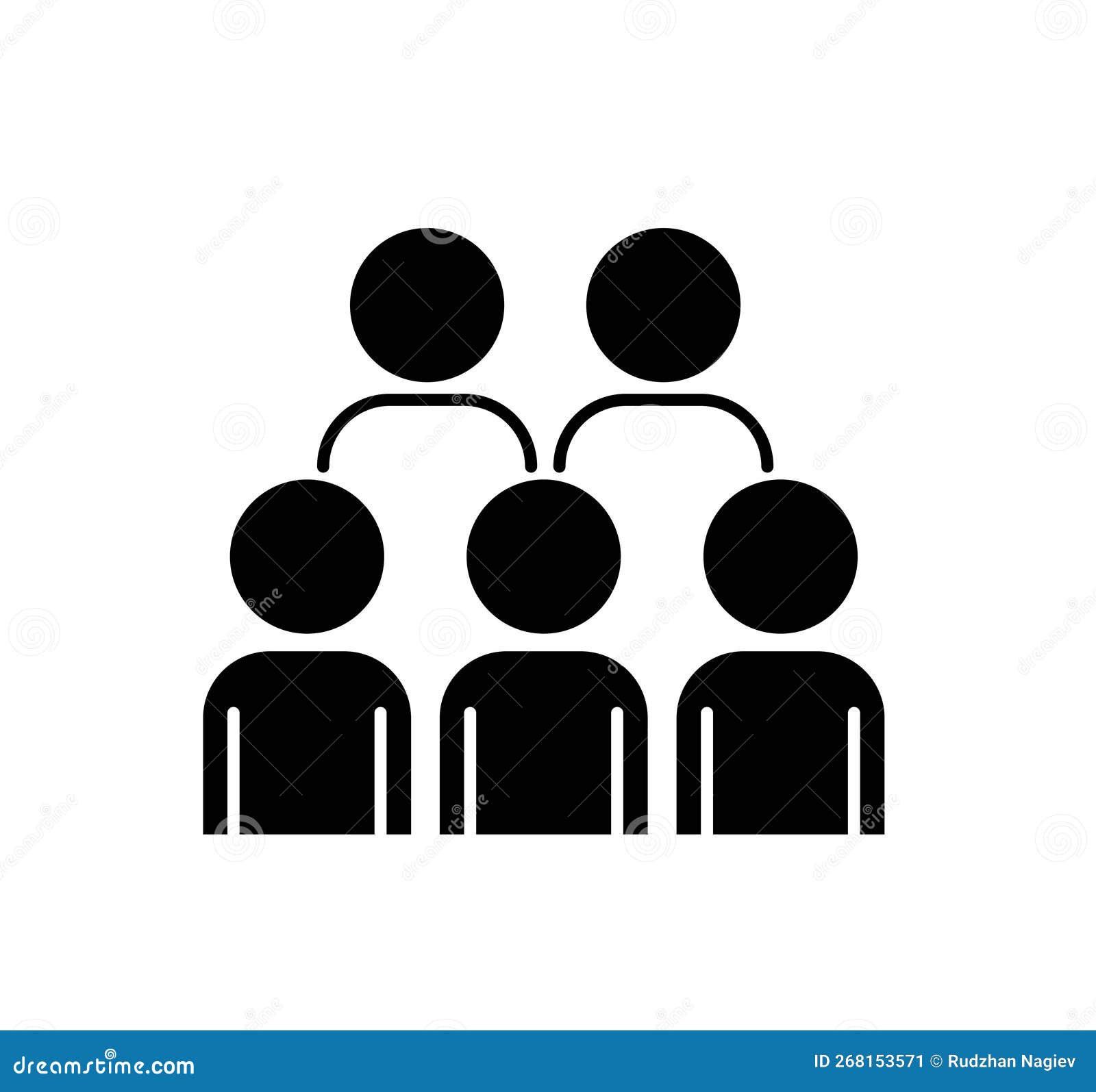 Business team black icon stock illustration. Illustration of connection ...