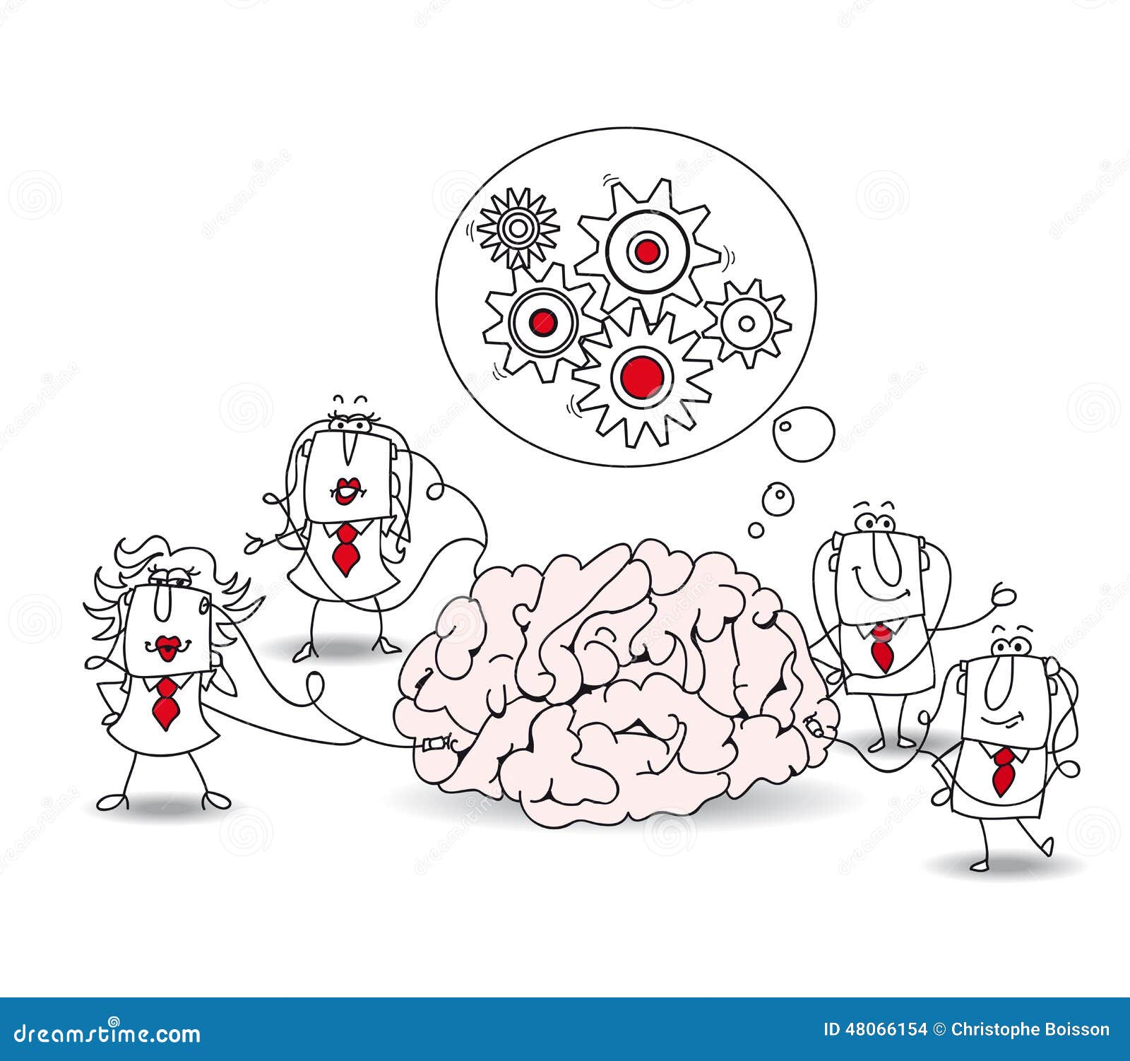 The Business Team and the Brain Stock Vector - Illustration of clever ...