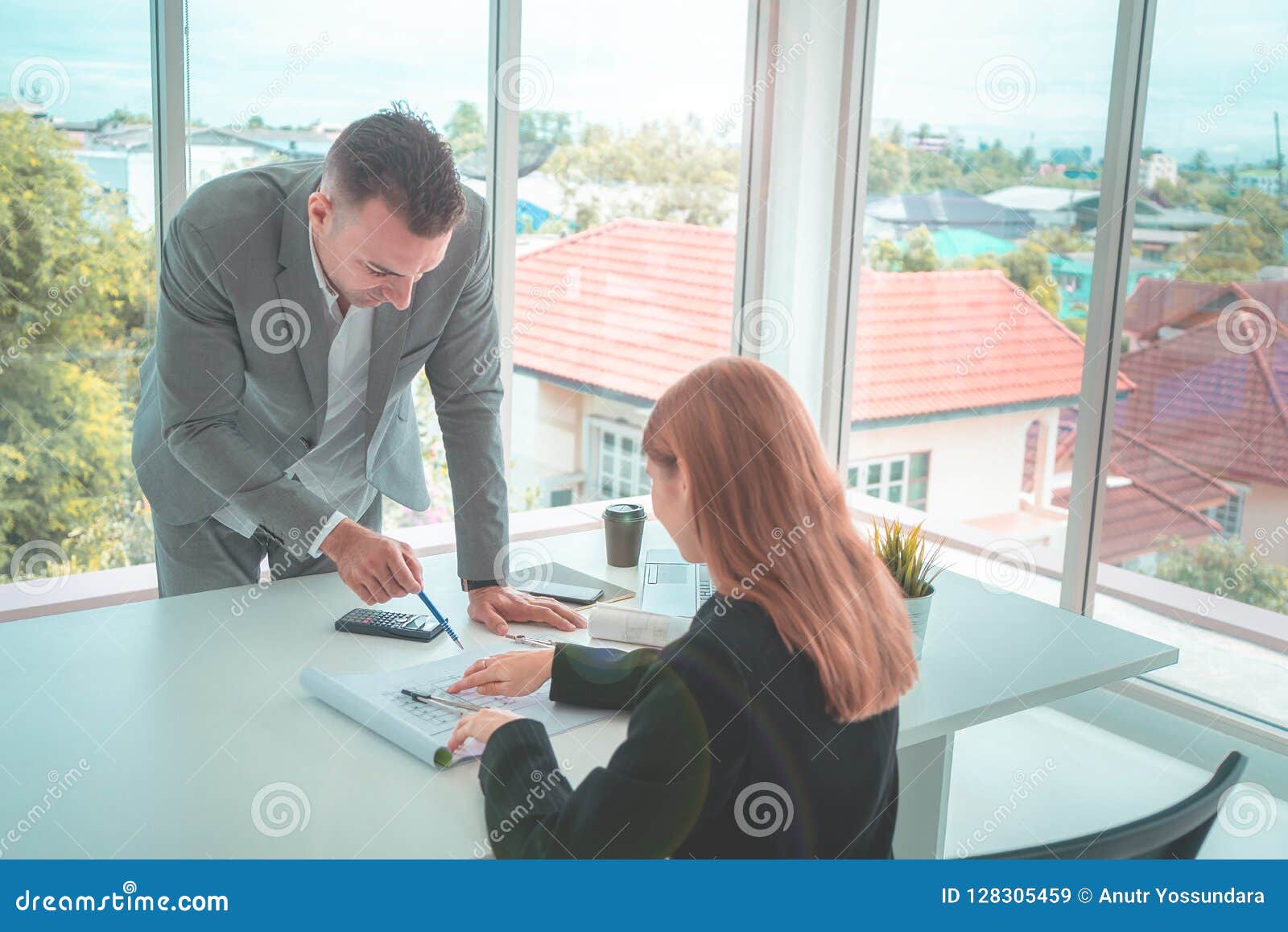 Business Team Brainstorming in Office Space Stock Image - Image of ...