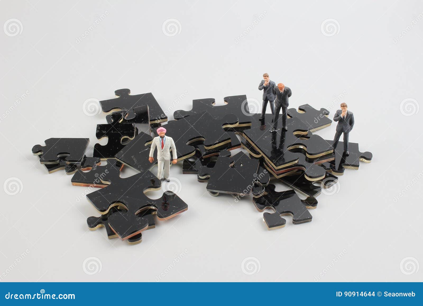 Business Team Building Puzzle Pieces Together Stock Photo - Image of ...