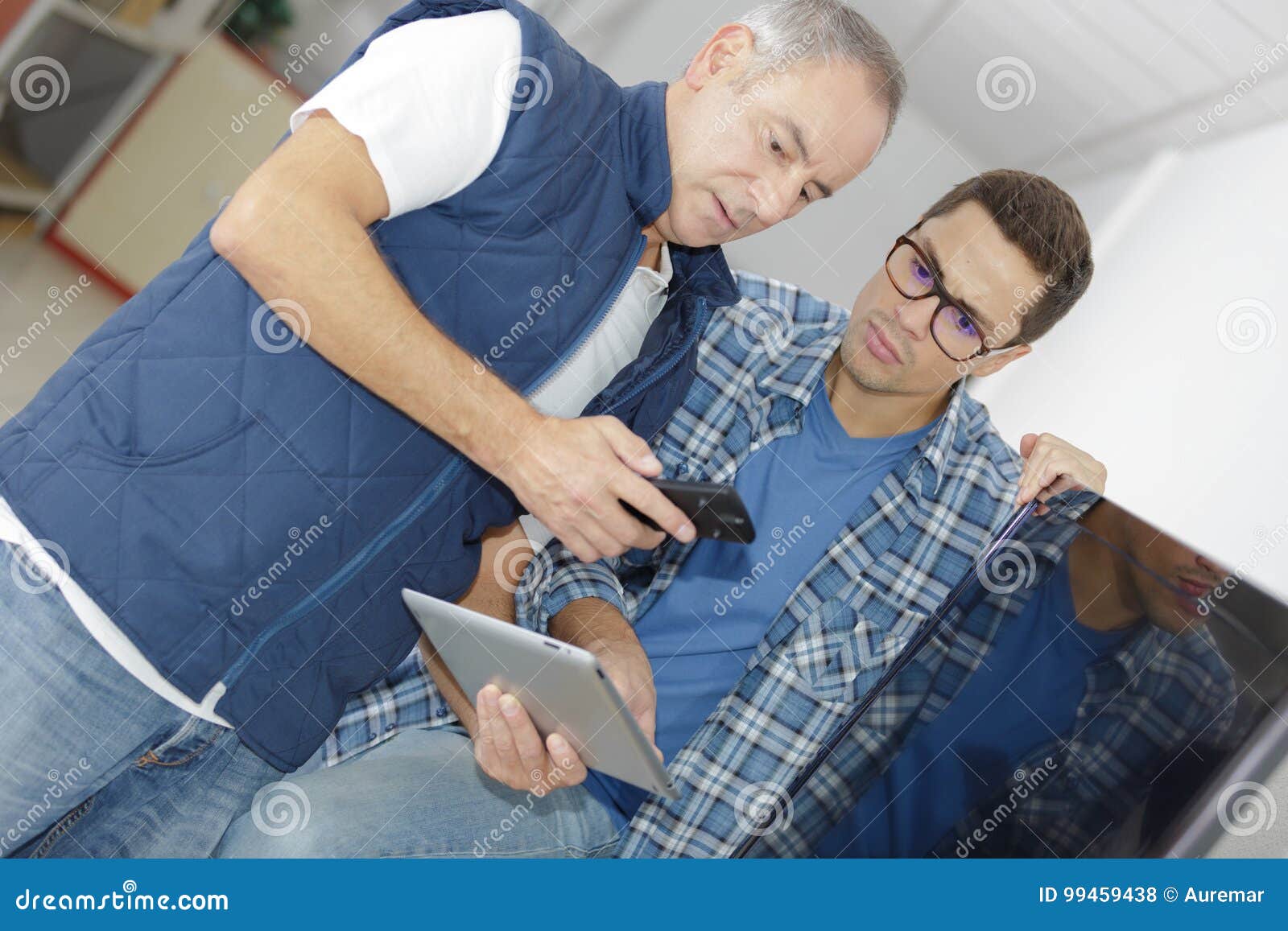Business Team Calling Client on Phone Stock Photo - Image of headphones ...