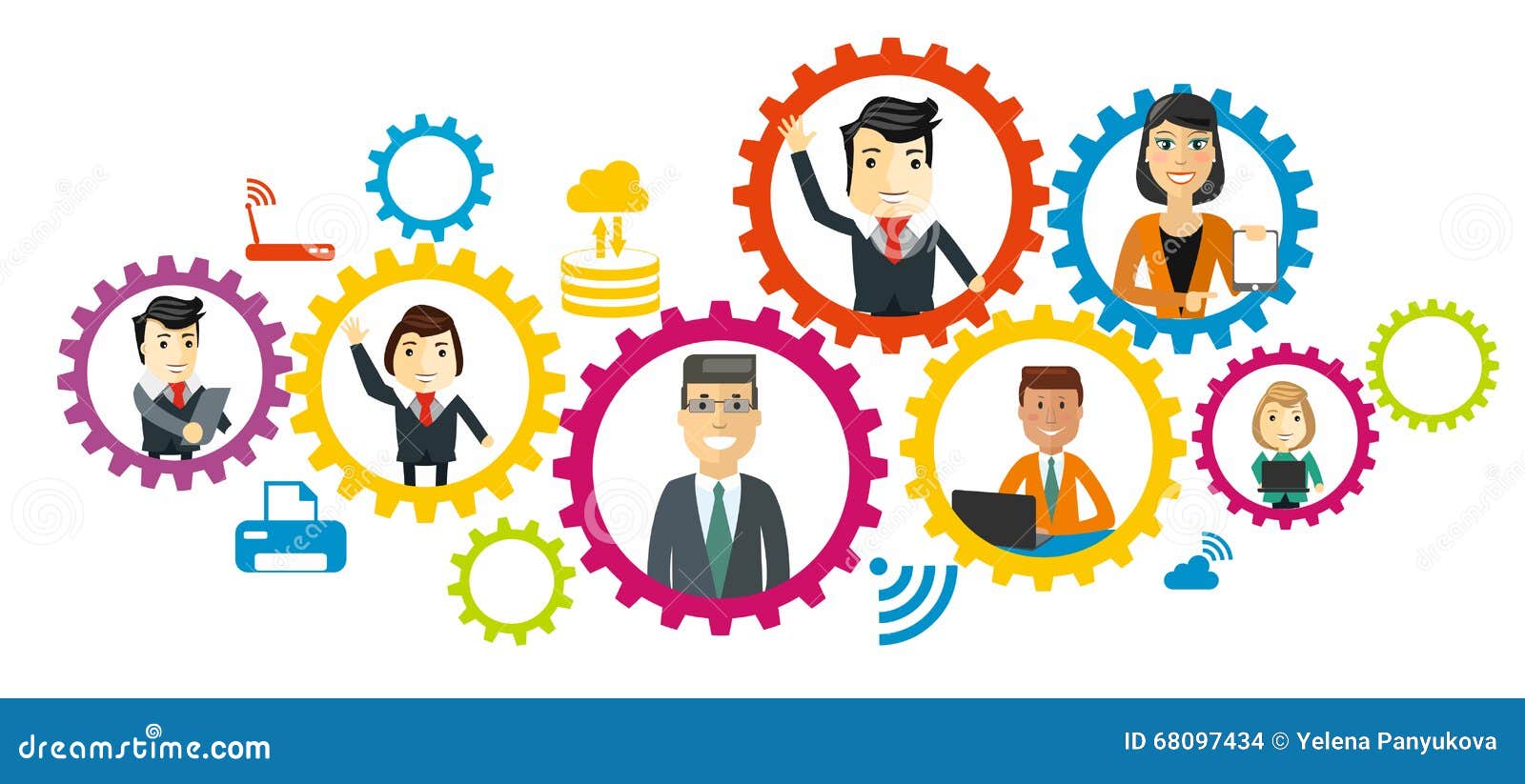 Business Team. Cartoon Characters Stock Vector - Illustration of design ...