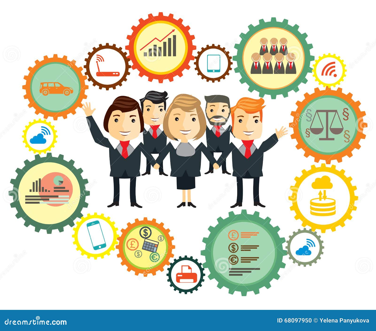 Business Team. Cartoon Characters Stock Vector - Illustration of ...