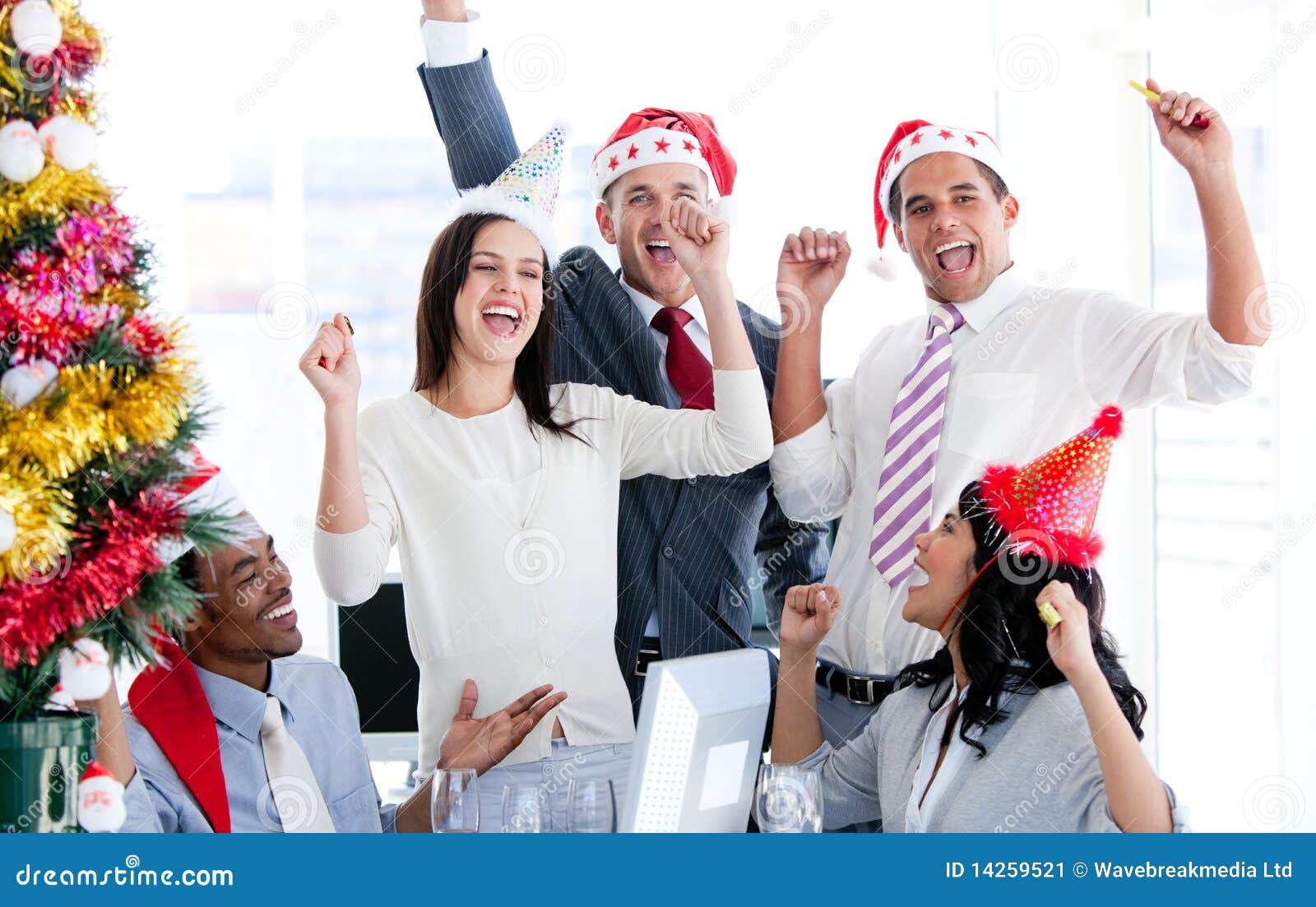 Business Team Celebrating Christmas Stock Image - Image of commerce ...