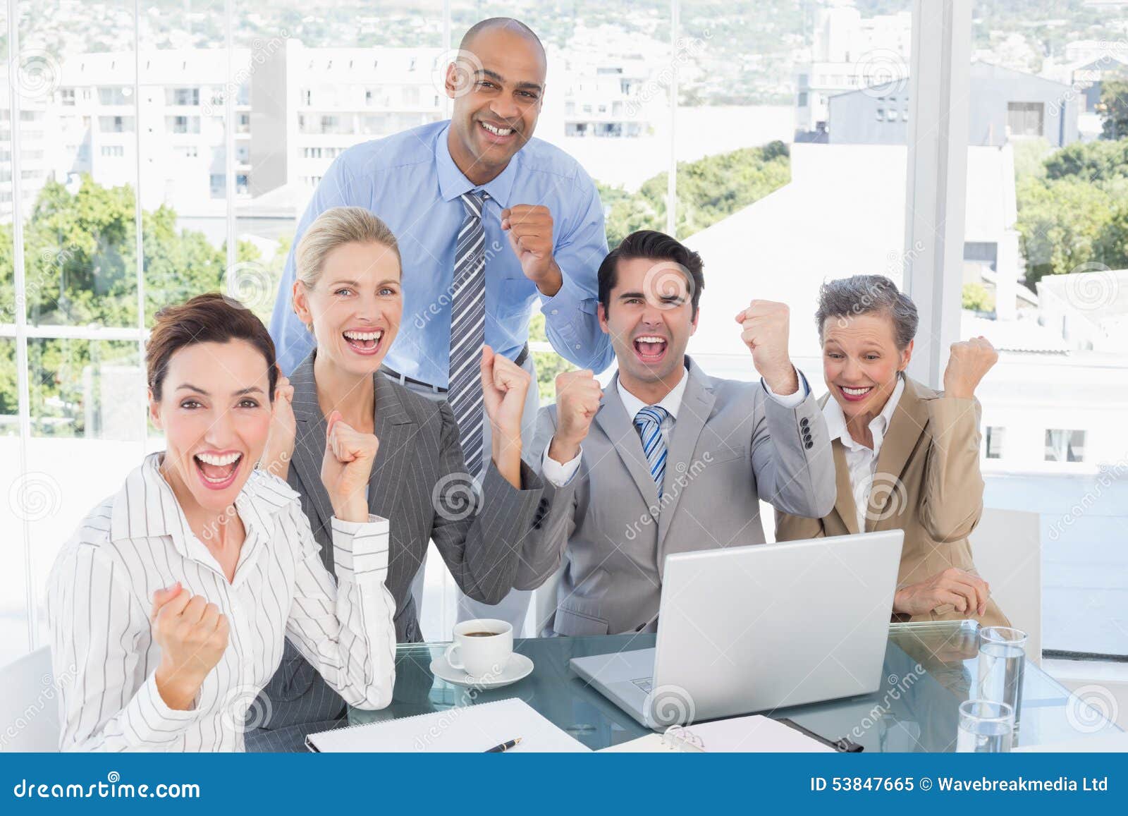 Business Team Celebrating a Good Job Stock Image - Image of executives ...