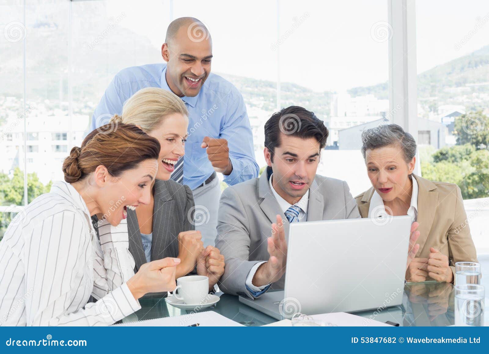 Business Team Celebrating a Good Job Stock Photo - Image of smiling ...