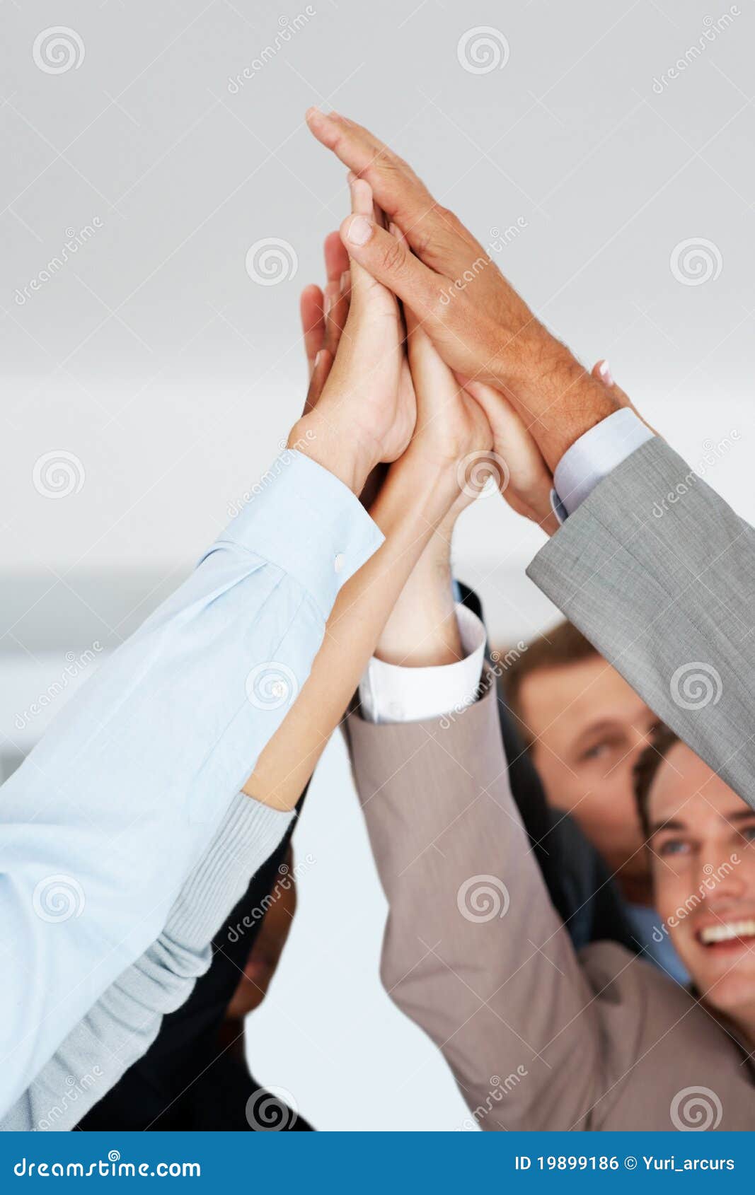 Business Team Celebrating Success with High Five Stock Photo - Image of ...