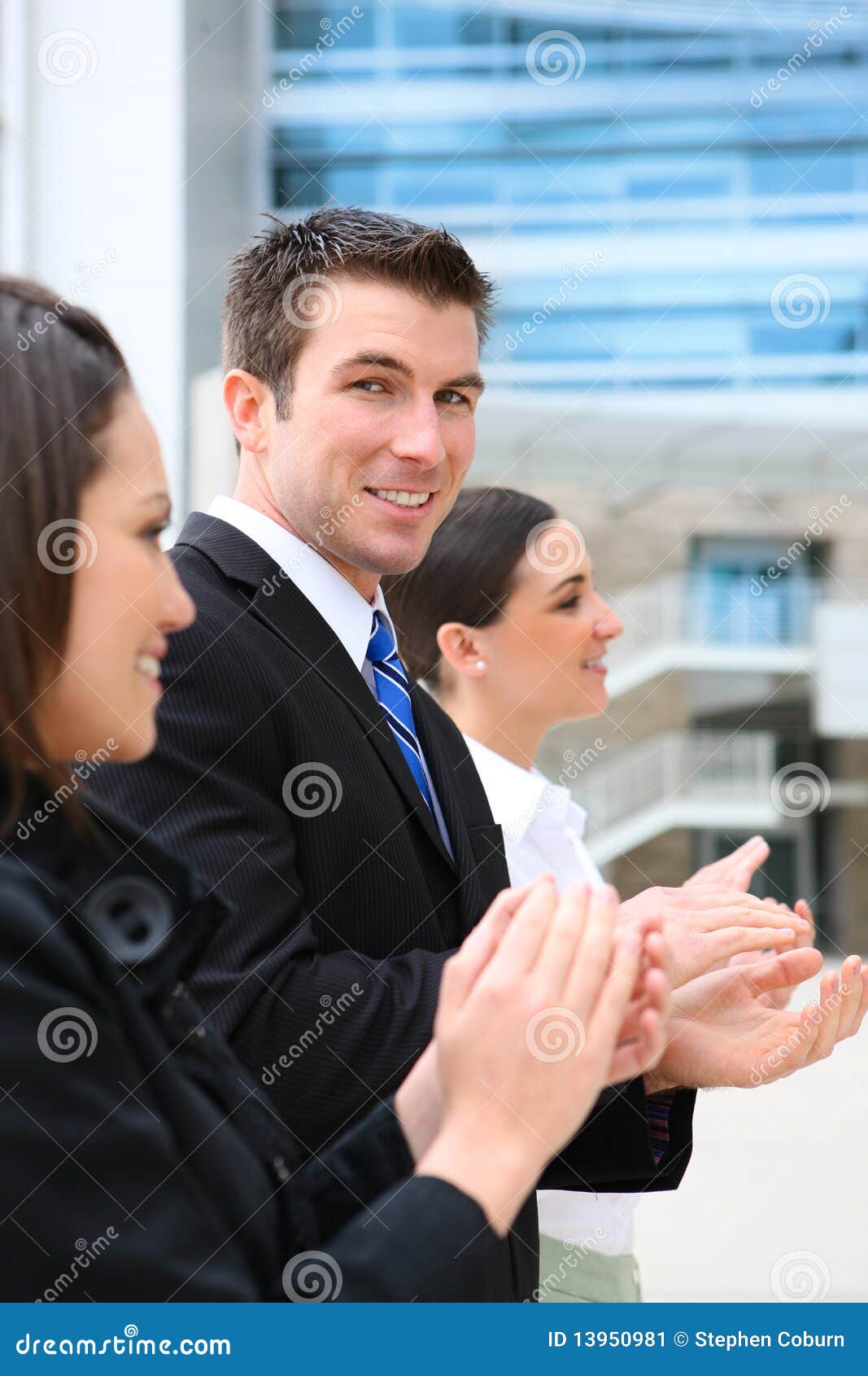 Business Team Clapping at Office Stock Image - Image of joined ...