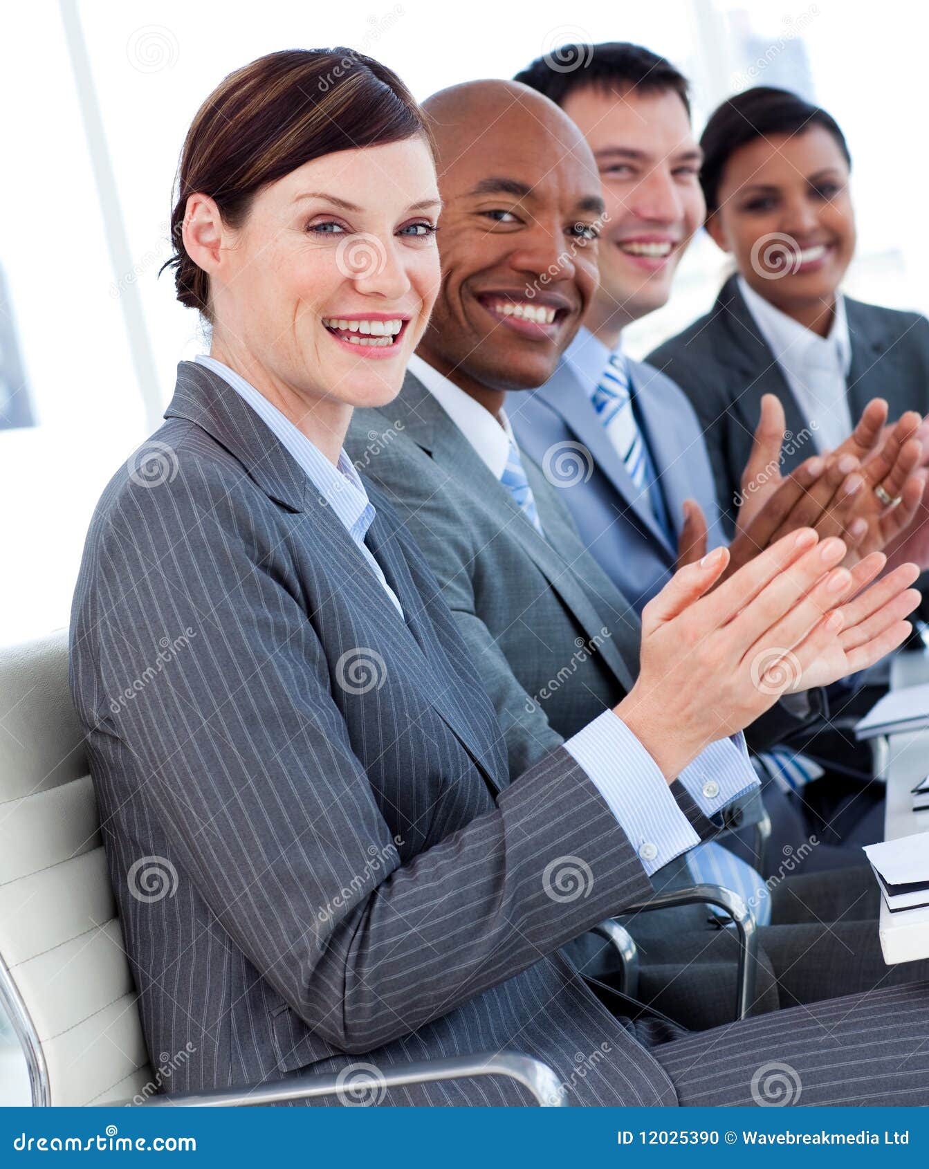 Business Team Clapping a Presentation Stock Photo - Image of inform ...