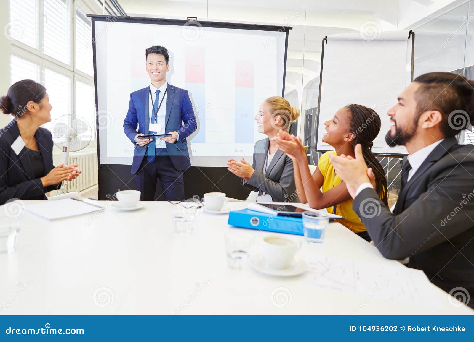 Business Team Clapping after Presentation Stock Photo - Image of ...