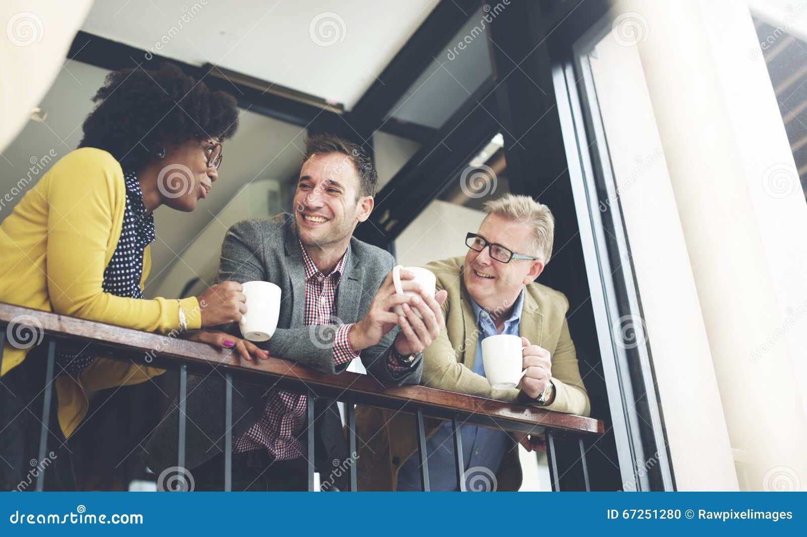 Business Team Coffee Break Discussion Talking Concept Stock Photo ...