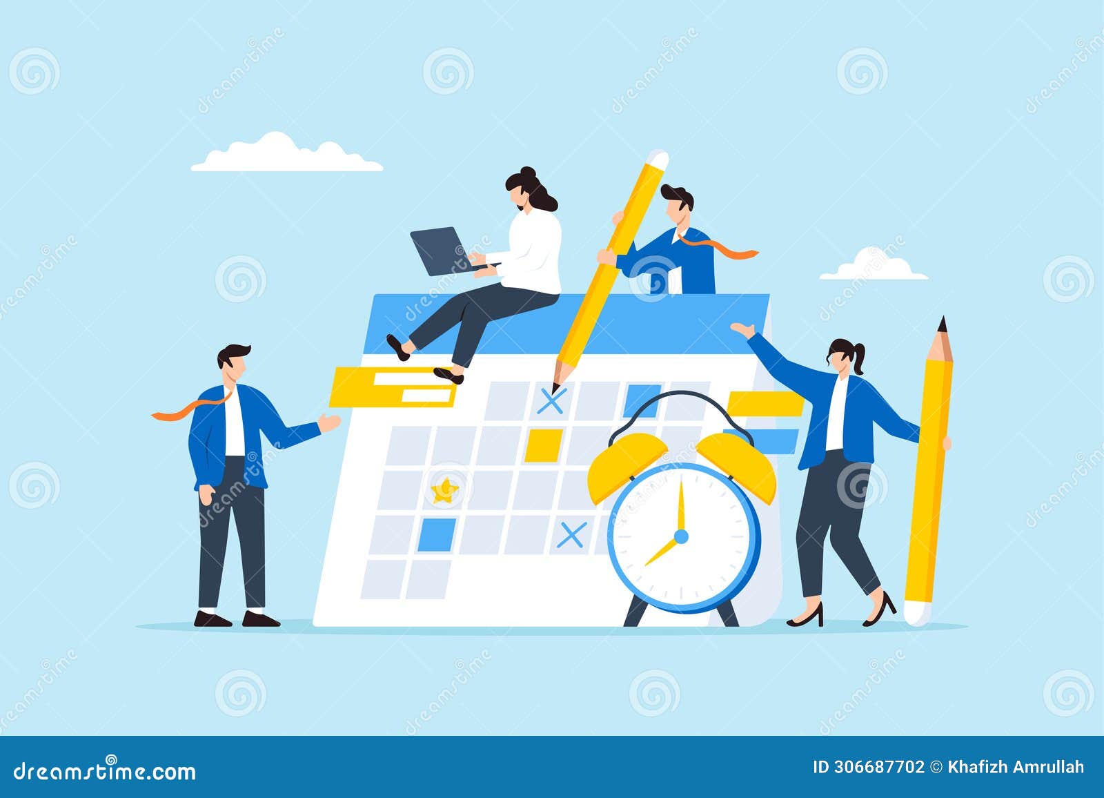 Business Team Collaborate on Calendar Planner To Schedule and Organize ...
