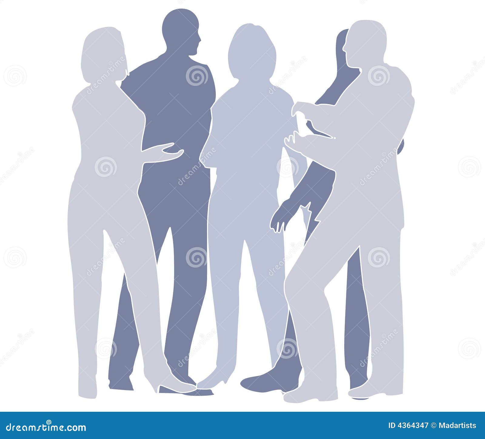Business Team Collaboration in Blue Stock Illustration - Illustration ...