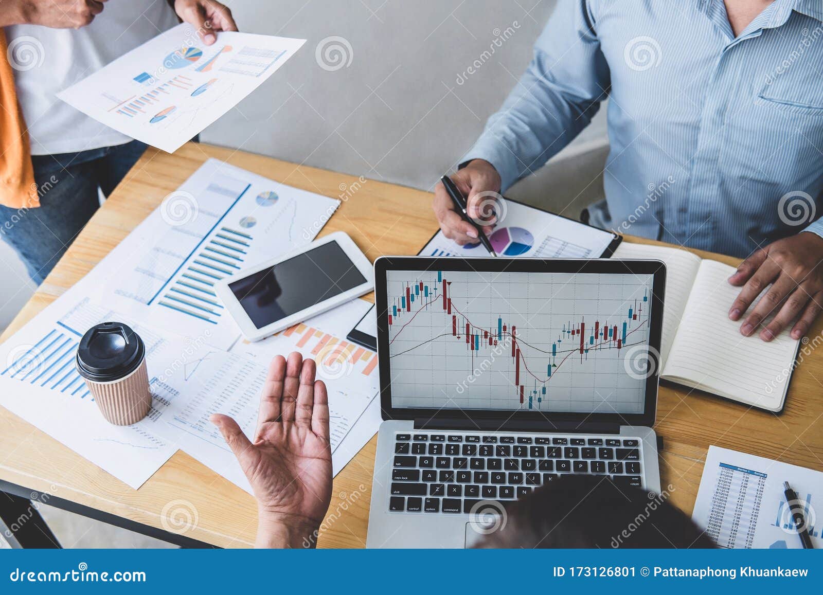 Business Team Collaboration Discussing Working Analyzing with Financial ...