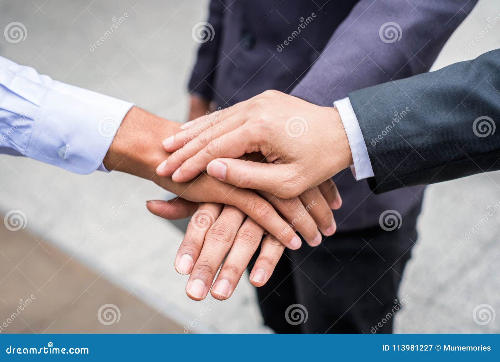 Business Team Collaboration Showing Unity with Their Hands Stack Stock ...