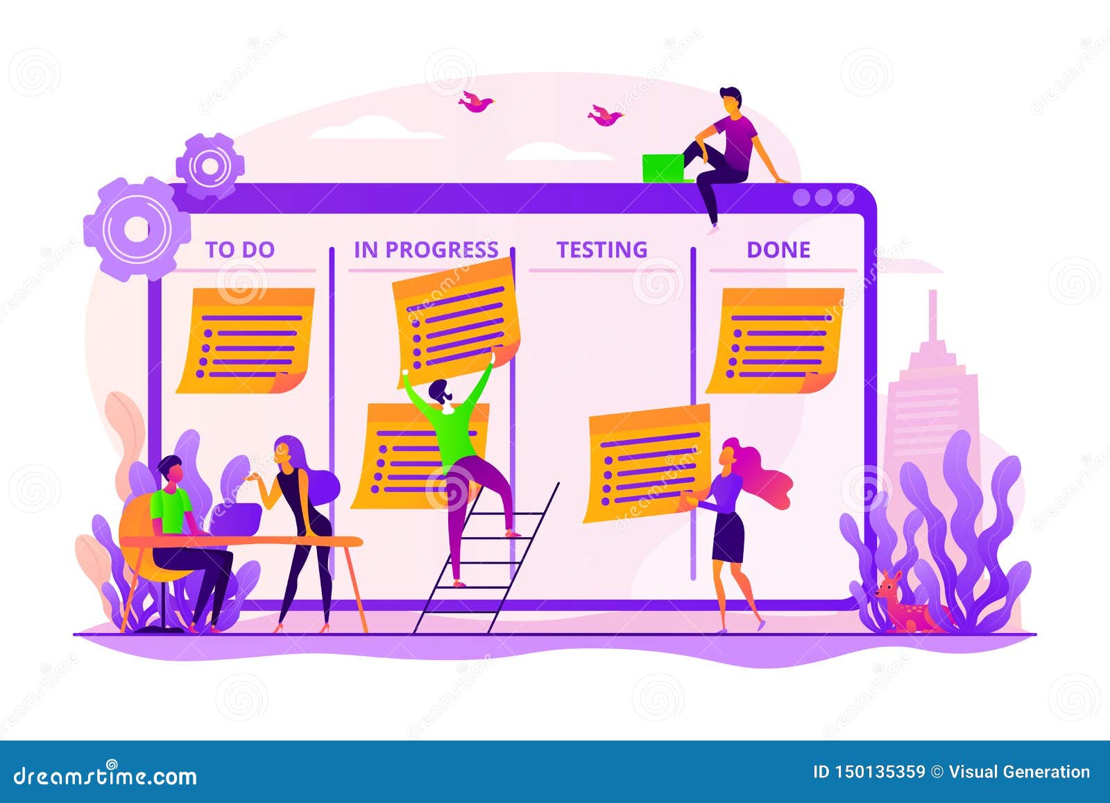Task Management Concept Vector Illustration Stock Vector - Illustration ...