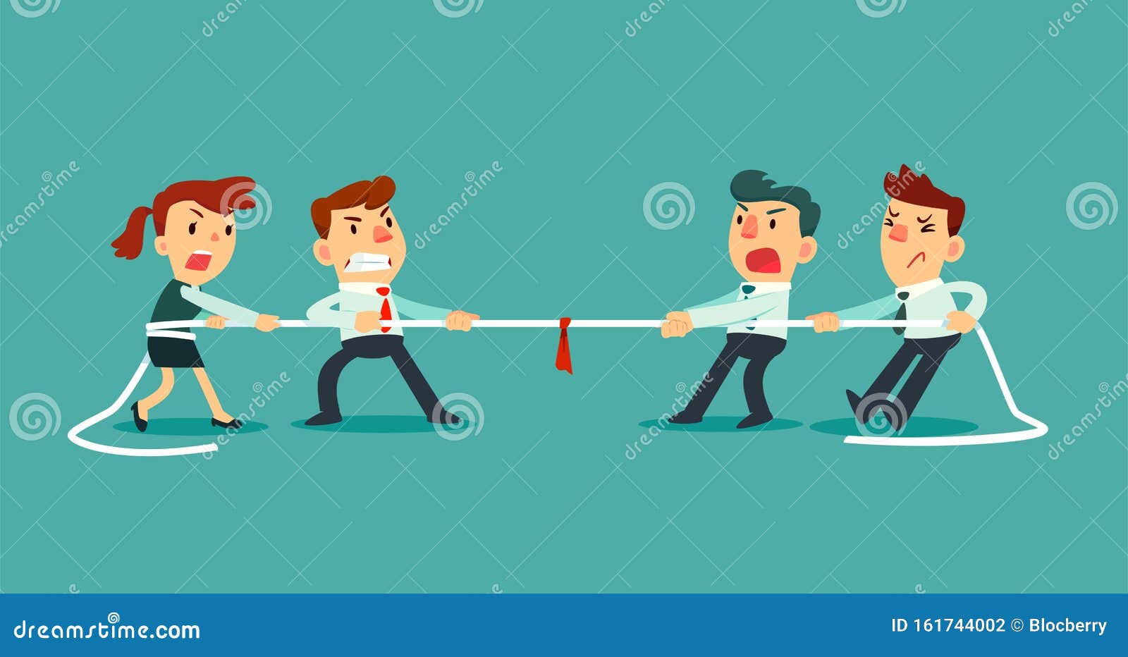 Business Team Competing in Tug of War Competition Stock Vector ...