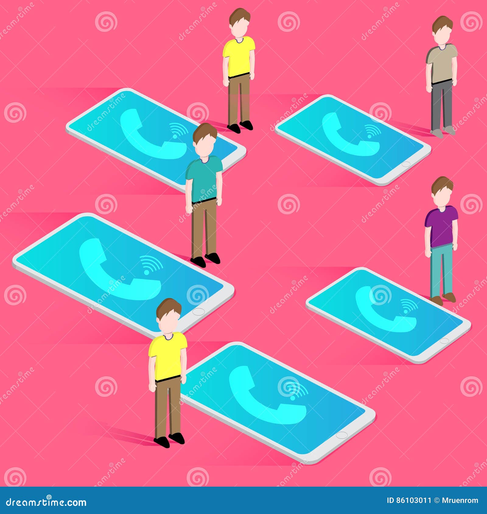 Business Team Concept Smartphone Conference Call Group Stock Vector ...