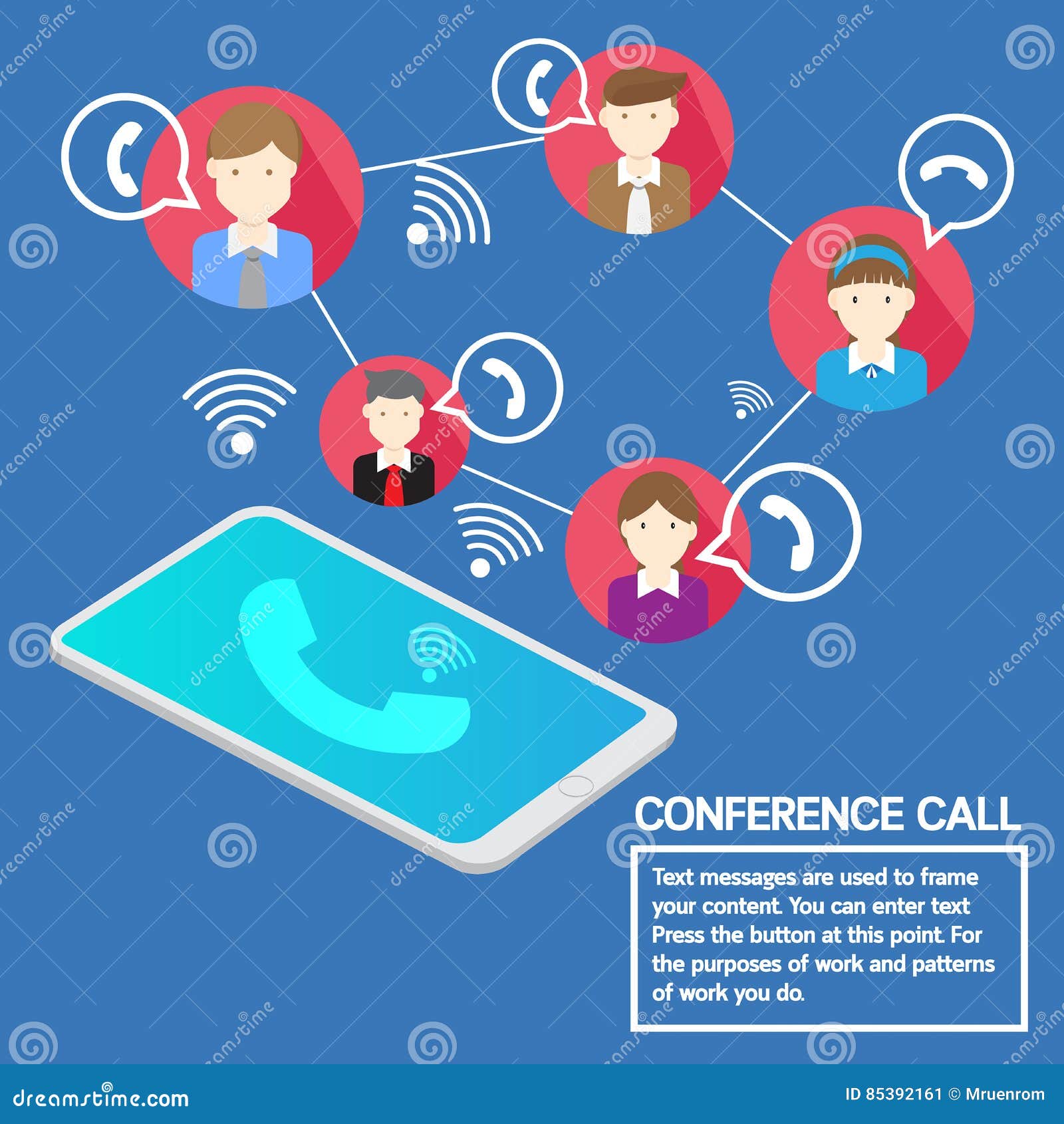 Business Team Concept Smartphone Conference Call Stock Vector ...