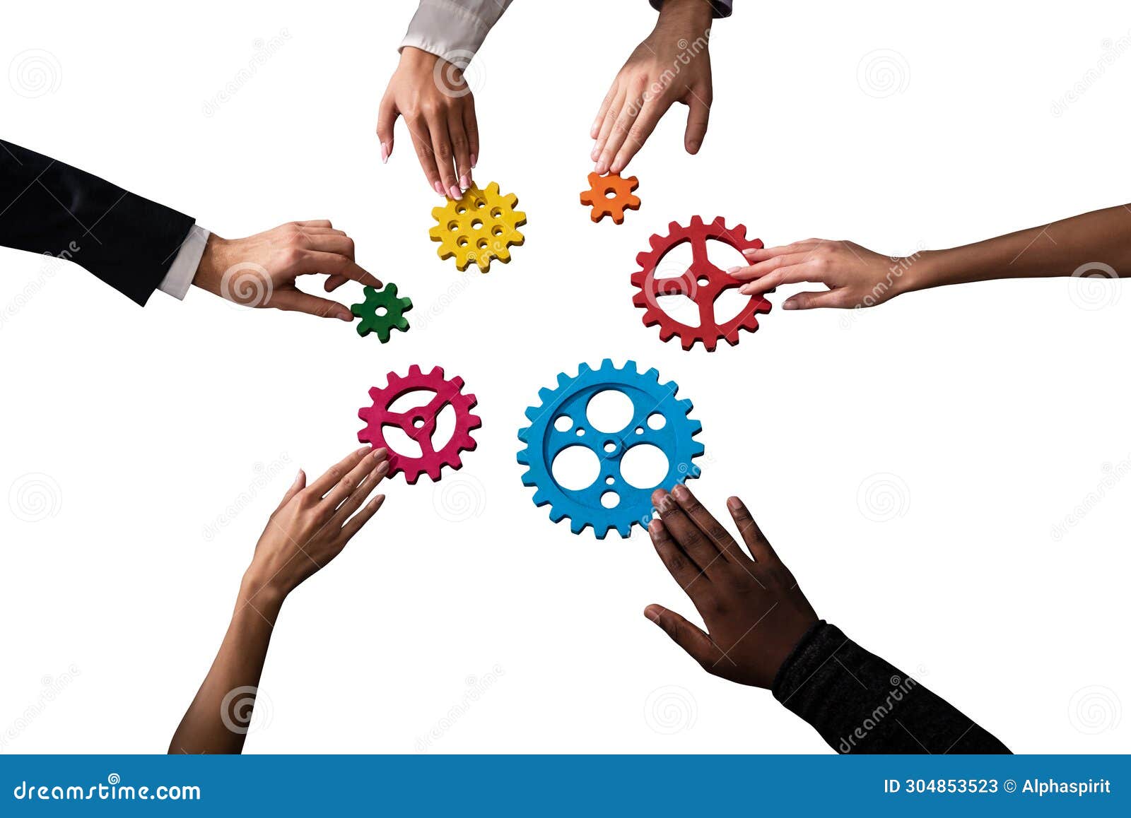 Business Team Connect Pieces of Gears As Teamwork and Partner Stock ...