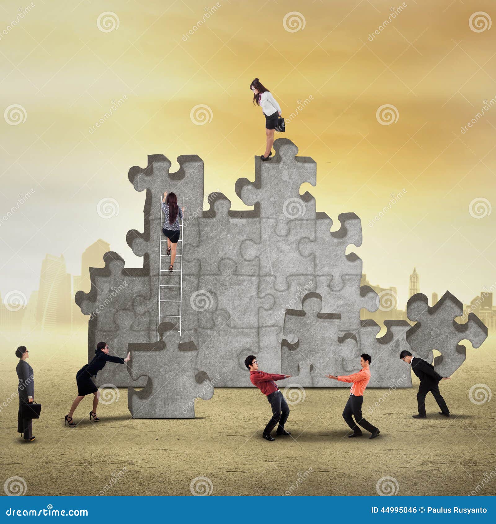 Business Team Connecting Puzzle Stock Photo - Image of effort ...