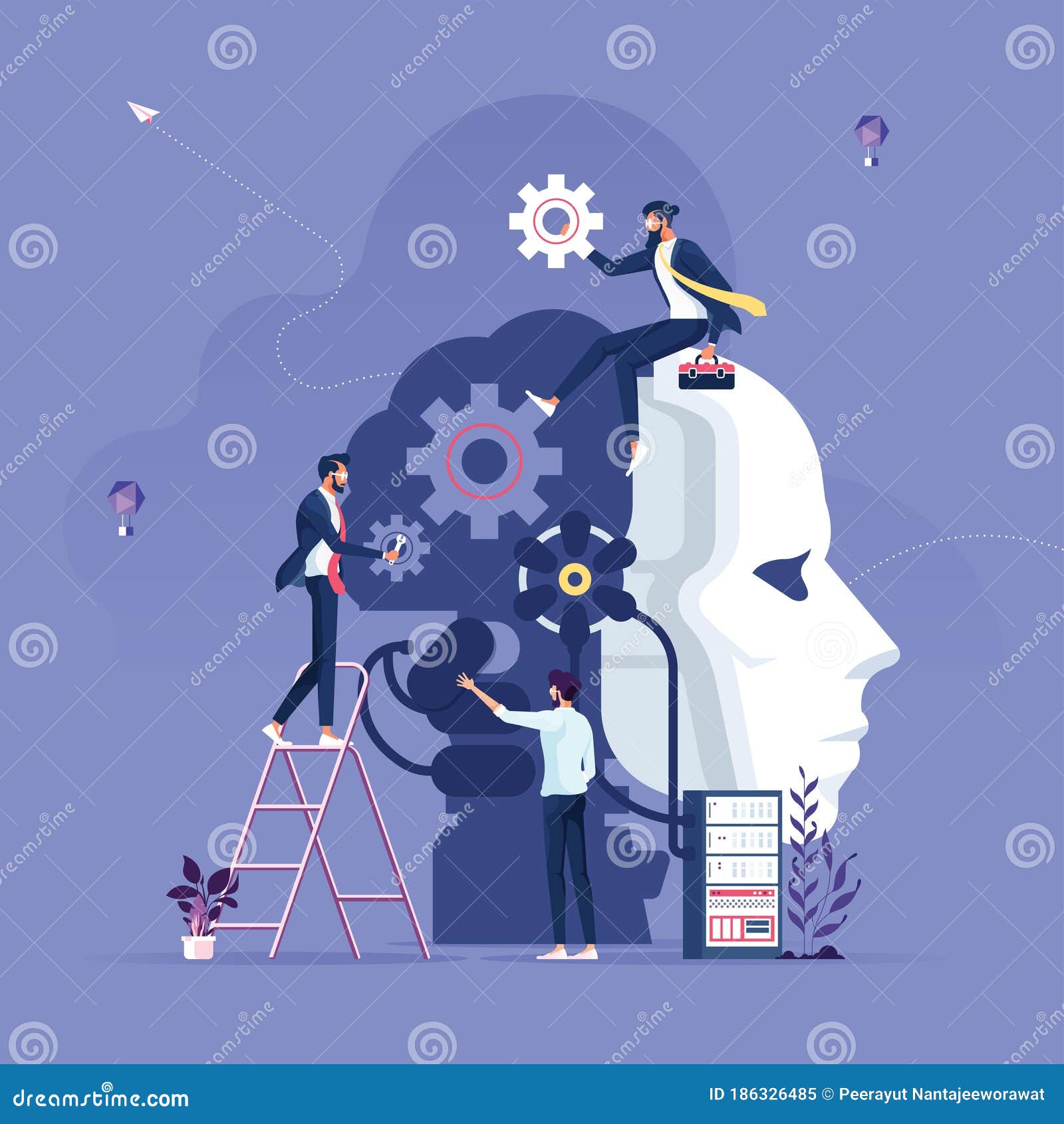 Business Team Creating Artificial Intelligence-Machine Learning and ...