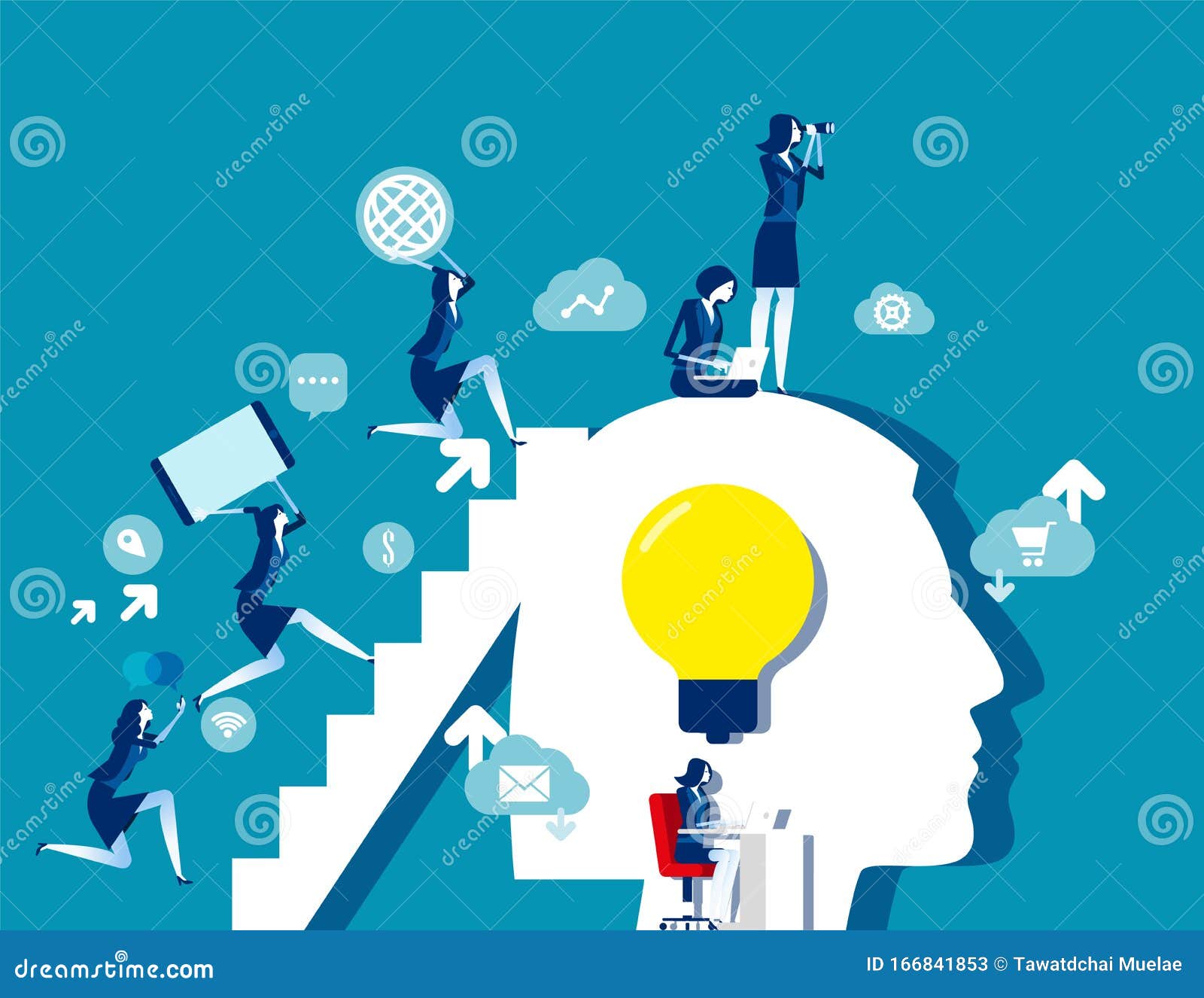 Business Team with Creative Network. Concept Business Vector ...