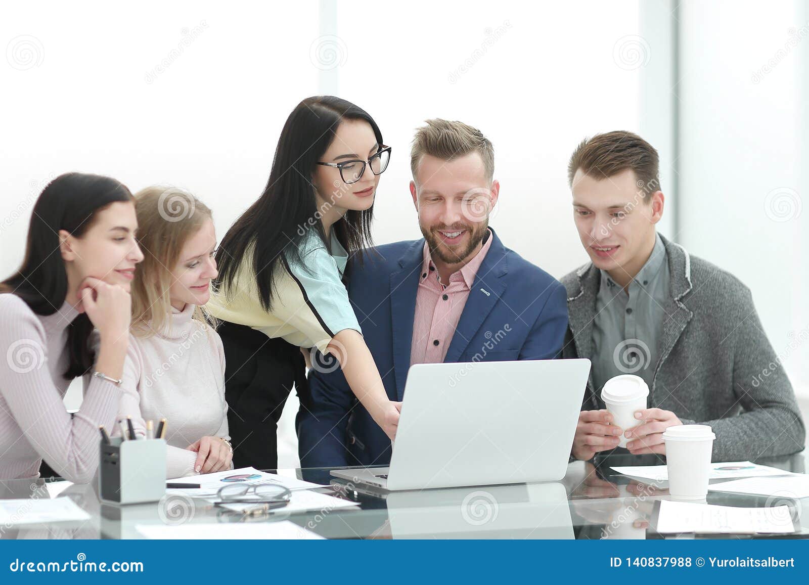 Business Team Discusses the New Business Plan at a Briefing in the ...
