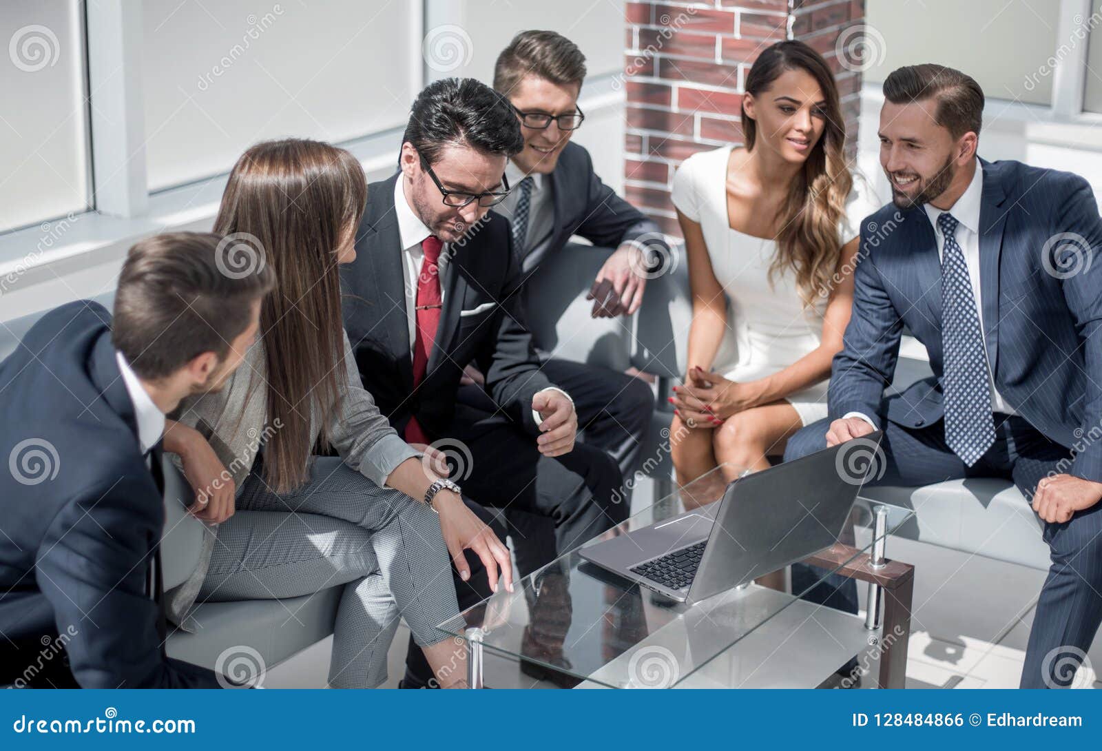 Business Team Discussing Ideas Sitting in the Lobby Stock Photo - Image ... Business Team Discussing Ideas Sitting in the Lobby Stock Photo - Image ...