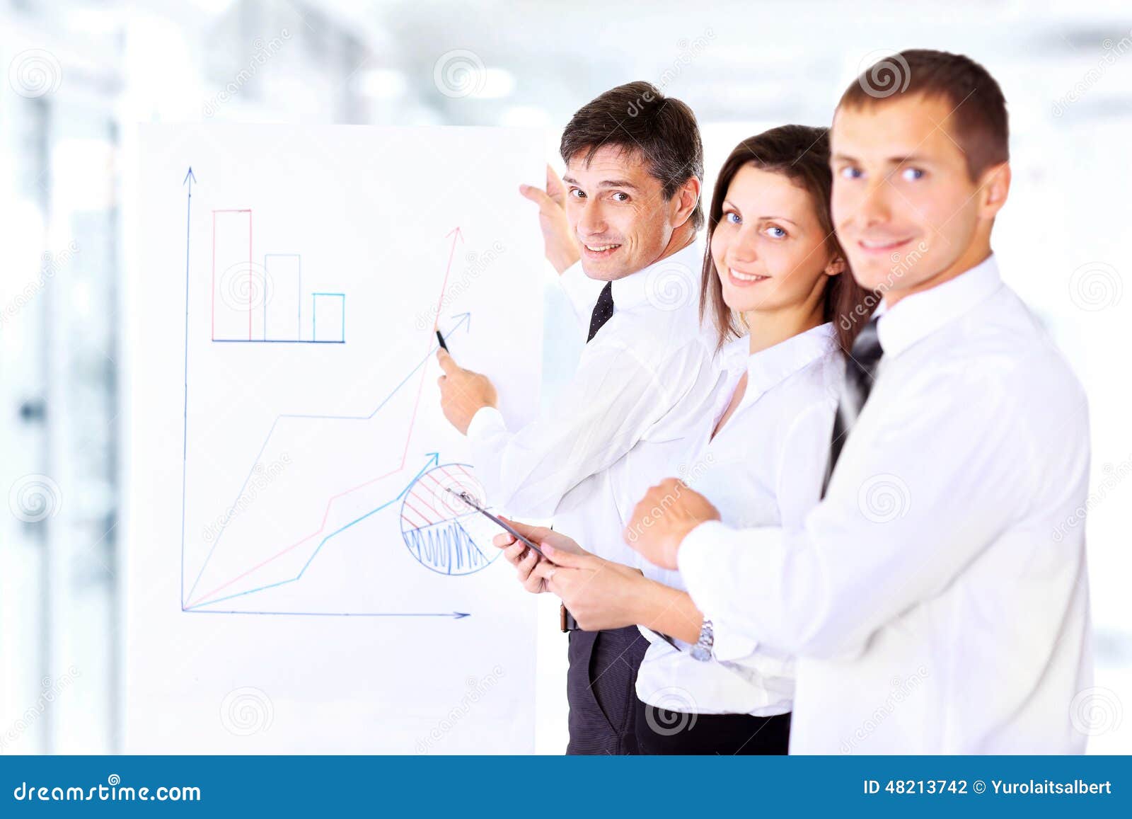 Business Team Discussing a Project Stock Photo - Image of flipchart ...