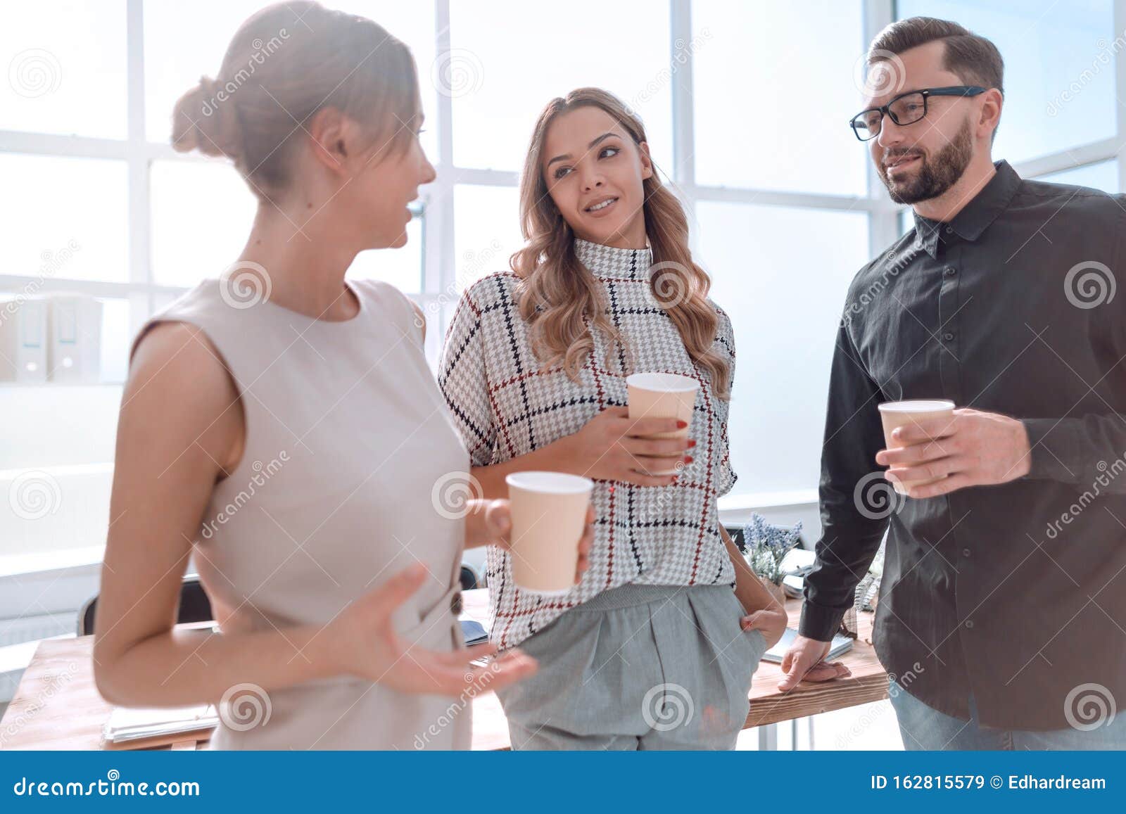 Business Team is Discussing Something during the Coffee Break Stock ...