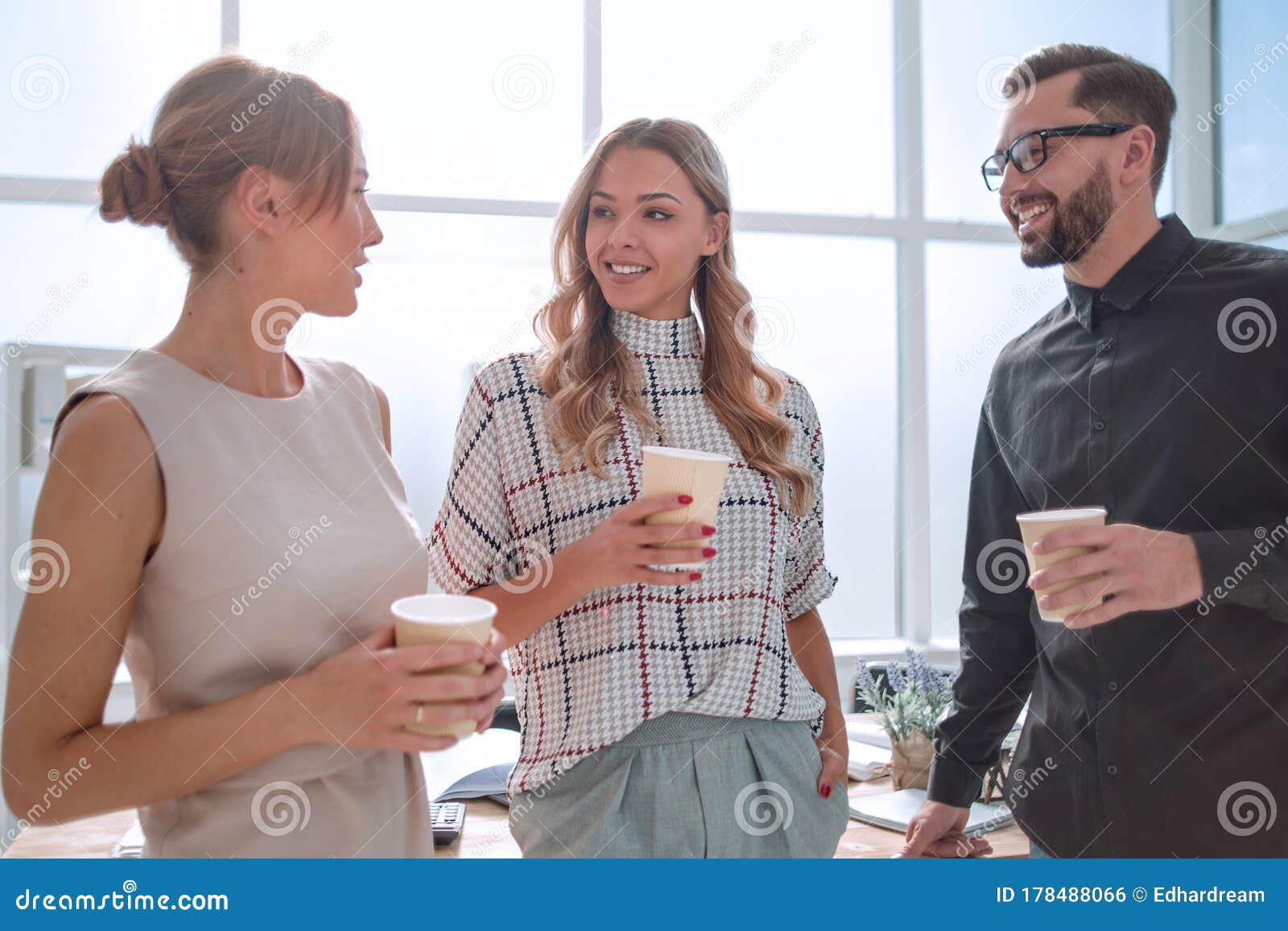 Business Team is Discussing Something during the Coffee Break Stock ...