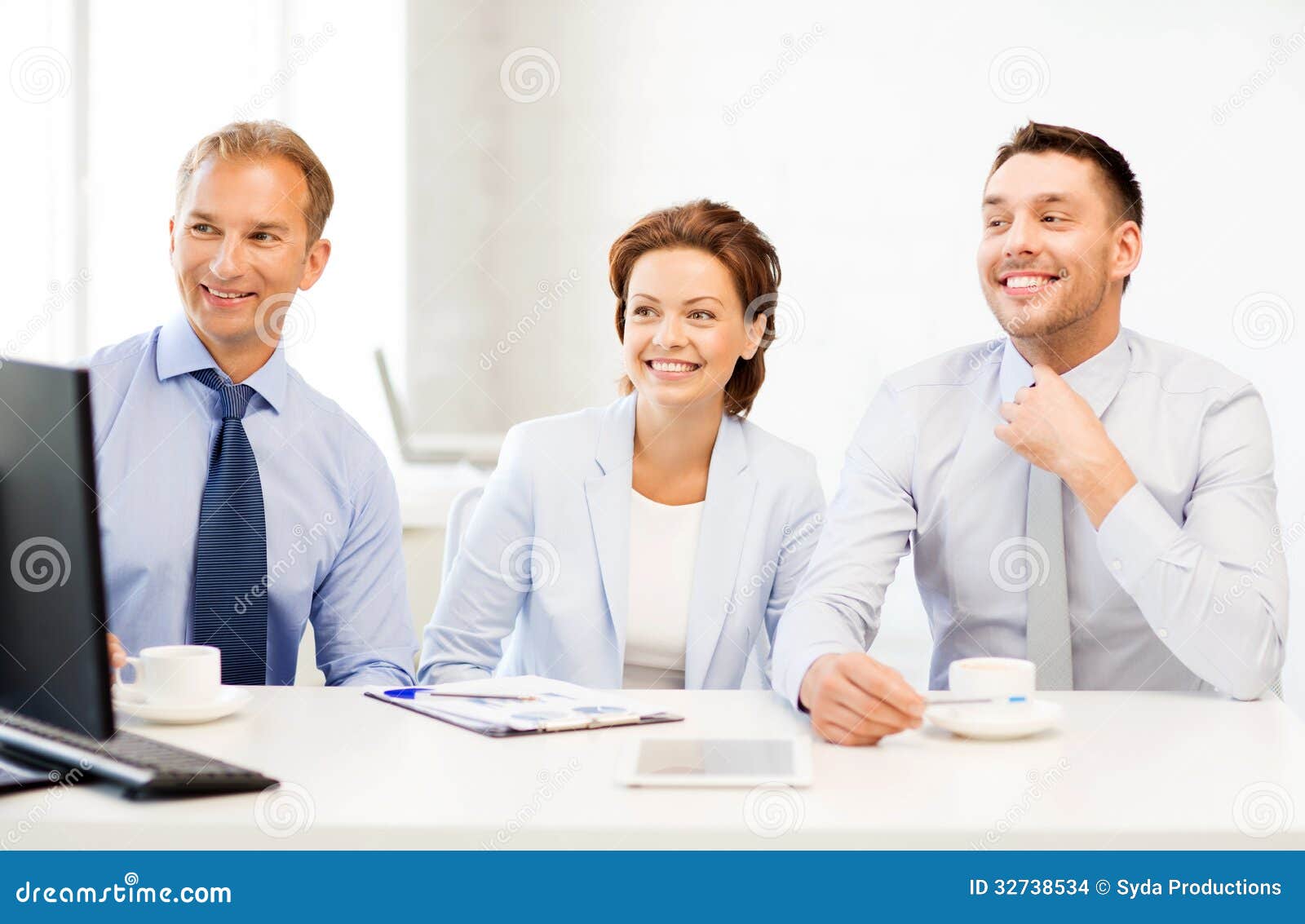 Business Team Discussing Something in Office Stock Photo - Image of ... Business Team Discussing Something in Office Stock Photo - Image of ...