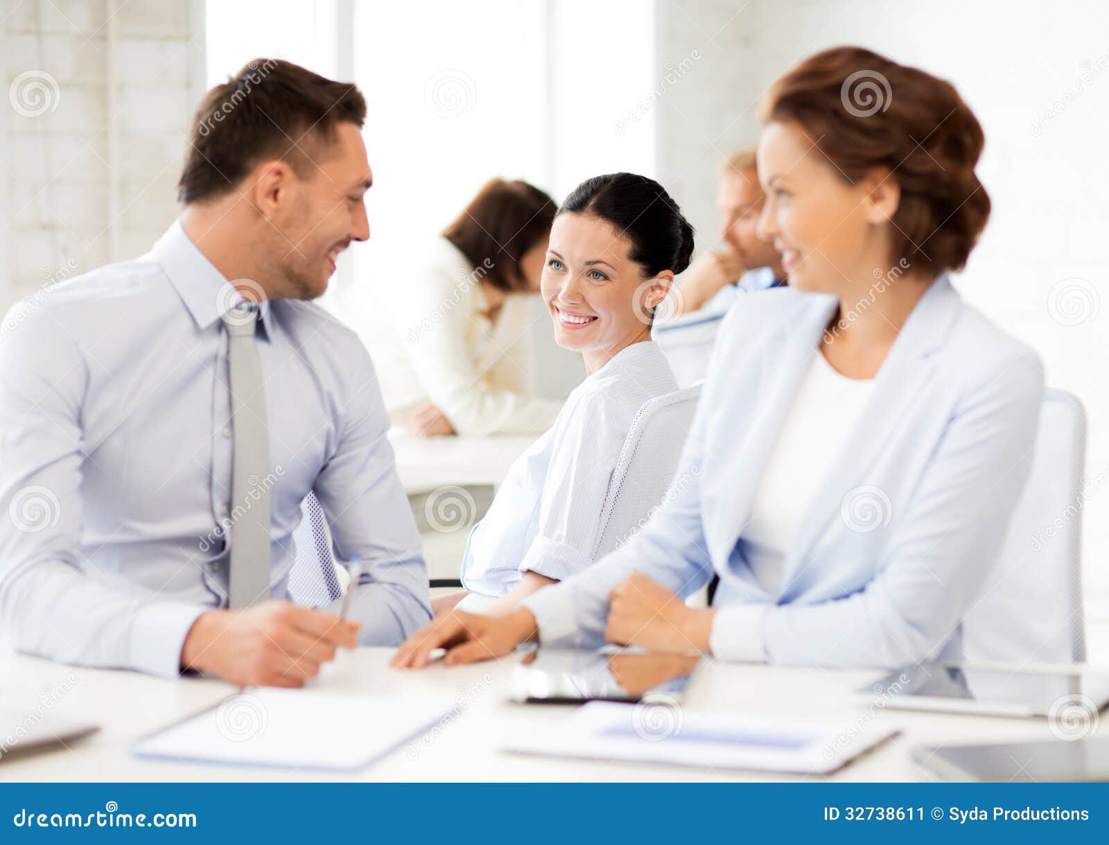 Business Team Discussing Something in Office Stock Image - Image of ...