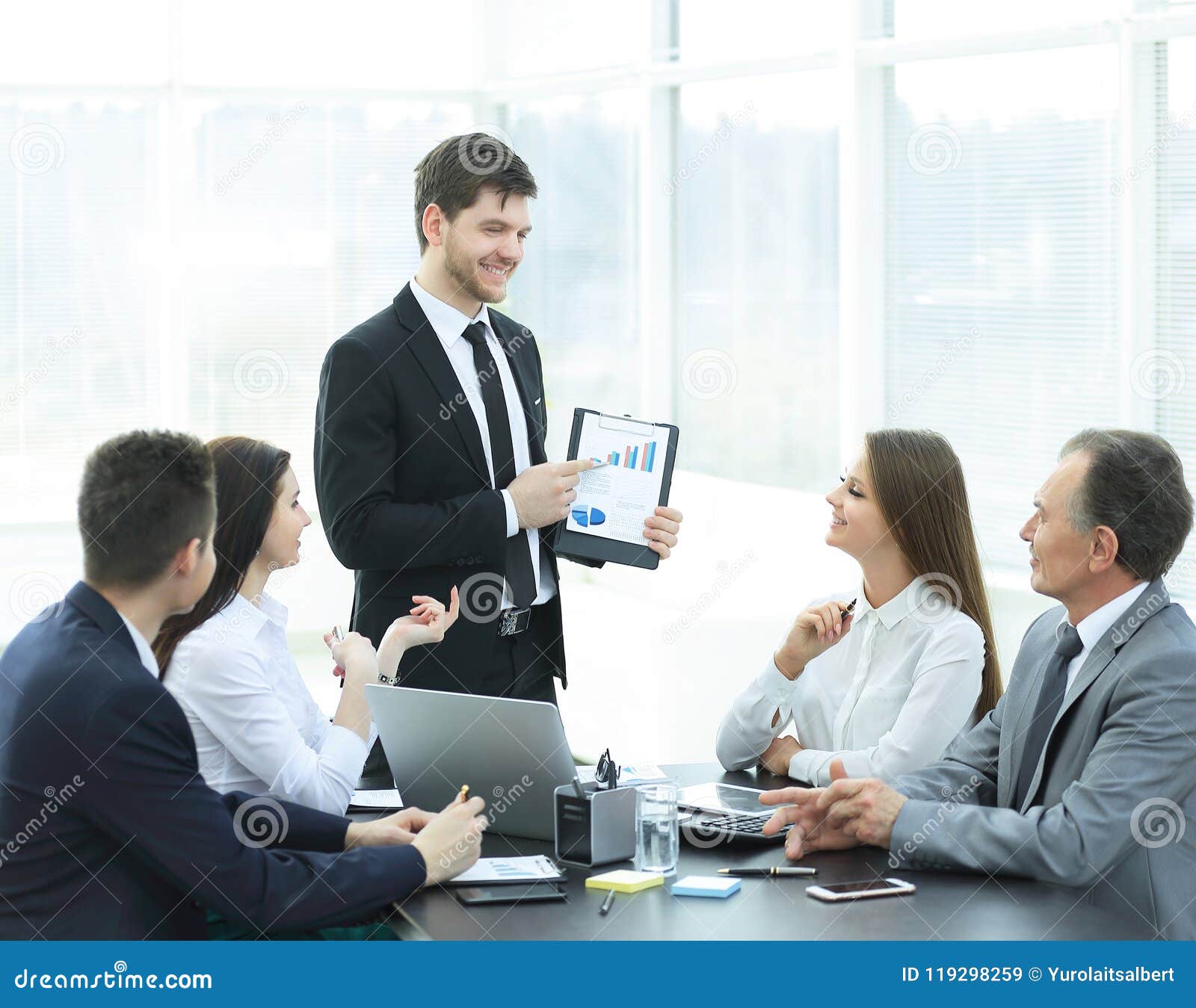 Business Team Discussing a Successful Financial Project. Stock Image ... Business Team Discussing a Successful Financial Project. Stock Image ...