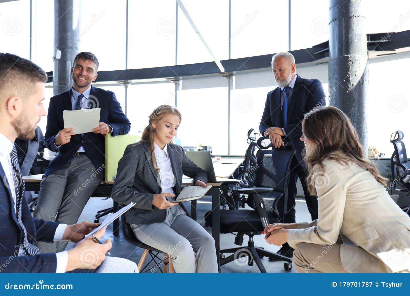 Business Team Discussing Together Business Plans in Office Stock Image ...