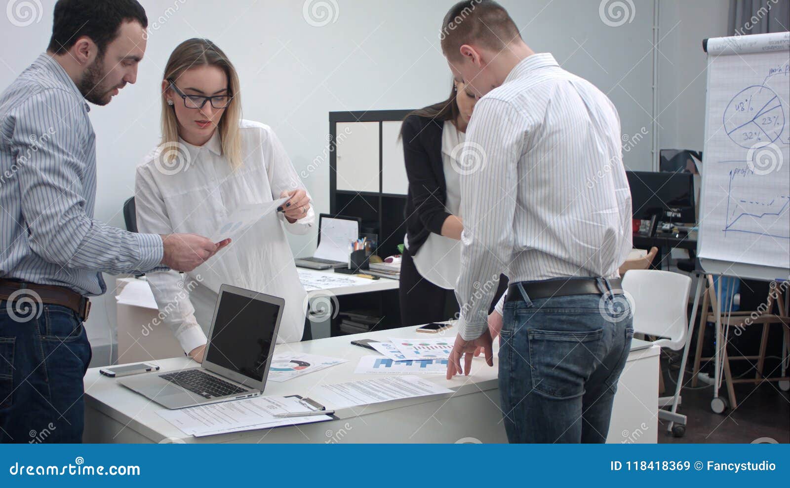 Business Team Discussing Together Project Plans Stock Image - Image of ...
