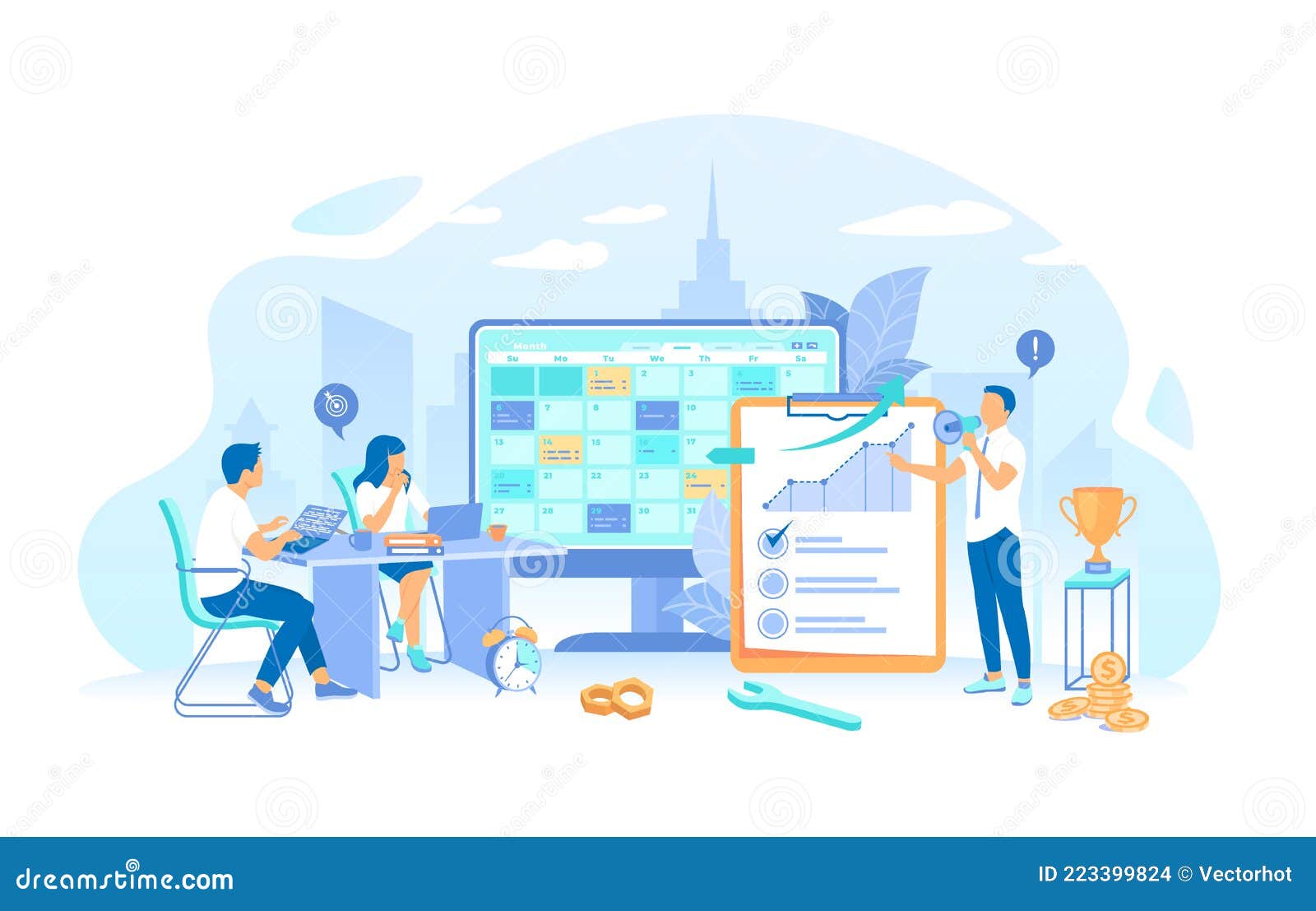 Project Time Schedule Vector Illustration | CartoonDealer.com #58409054