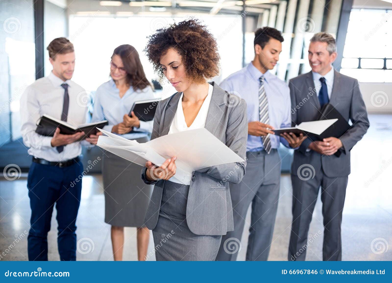 Business Team with Document and Organizer Stock Photo - Image of adult ...