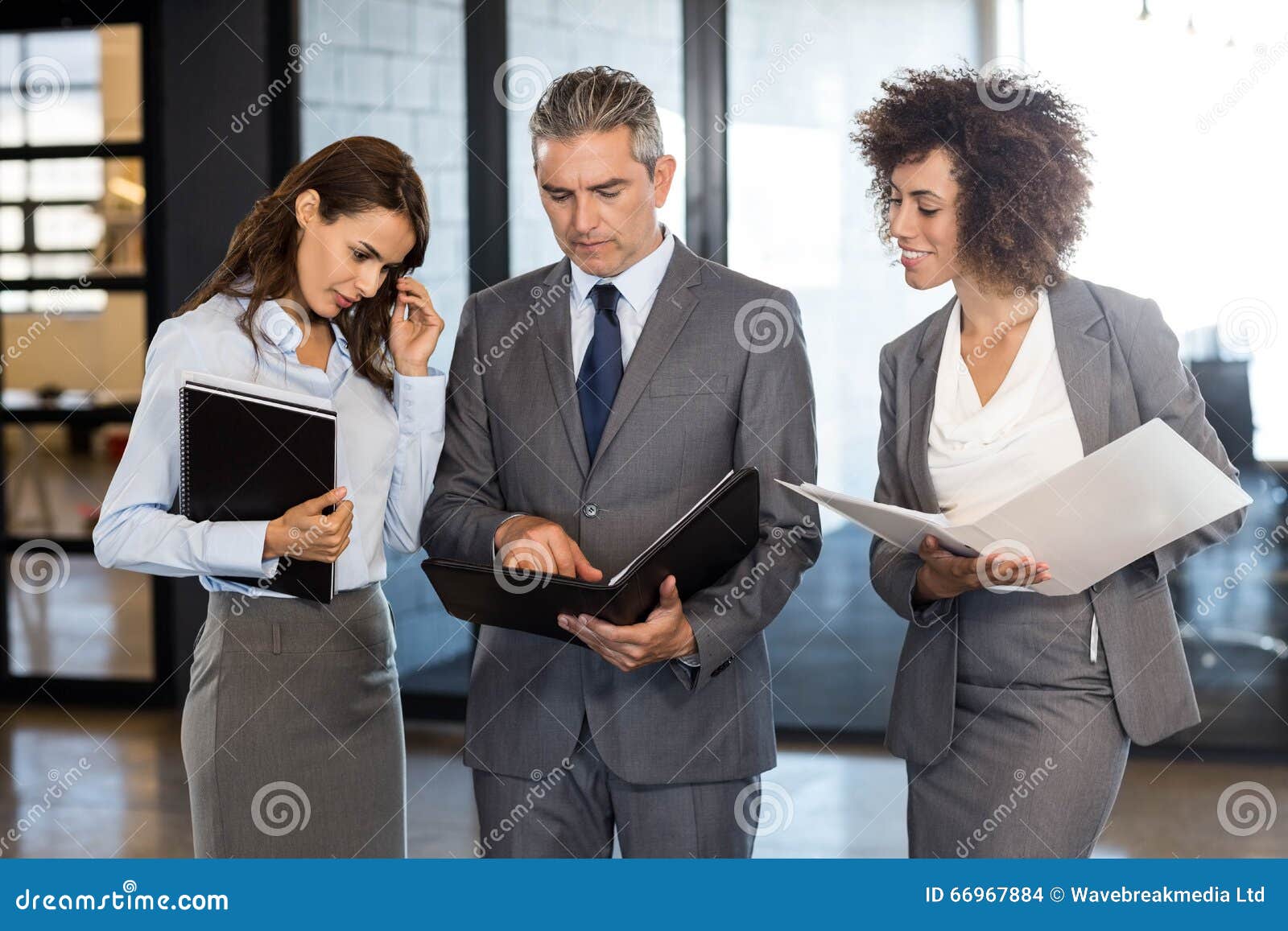 Business Team with Document and Organizer Stock Photo - Image of ...