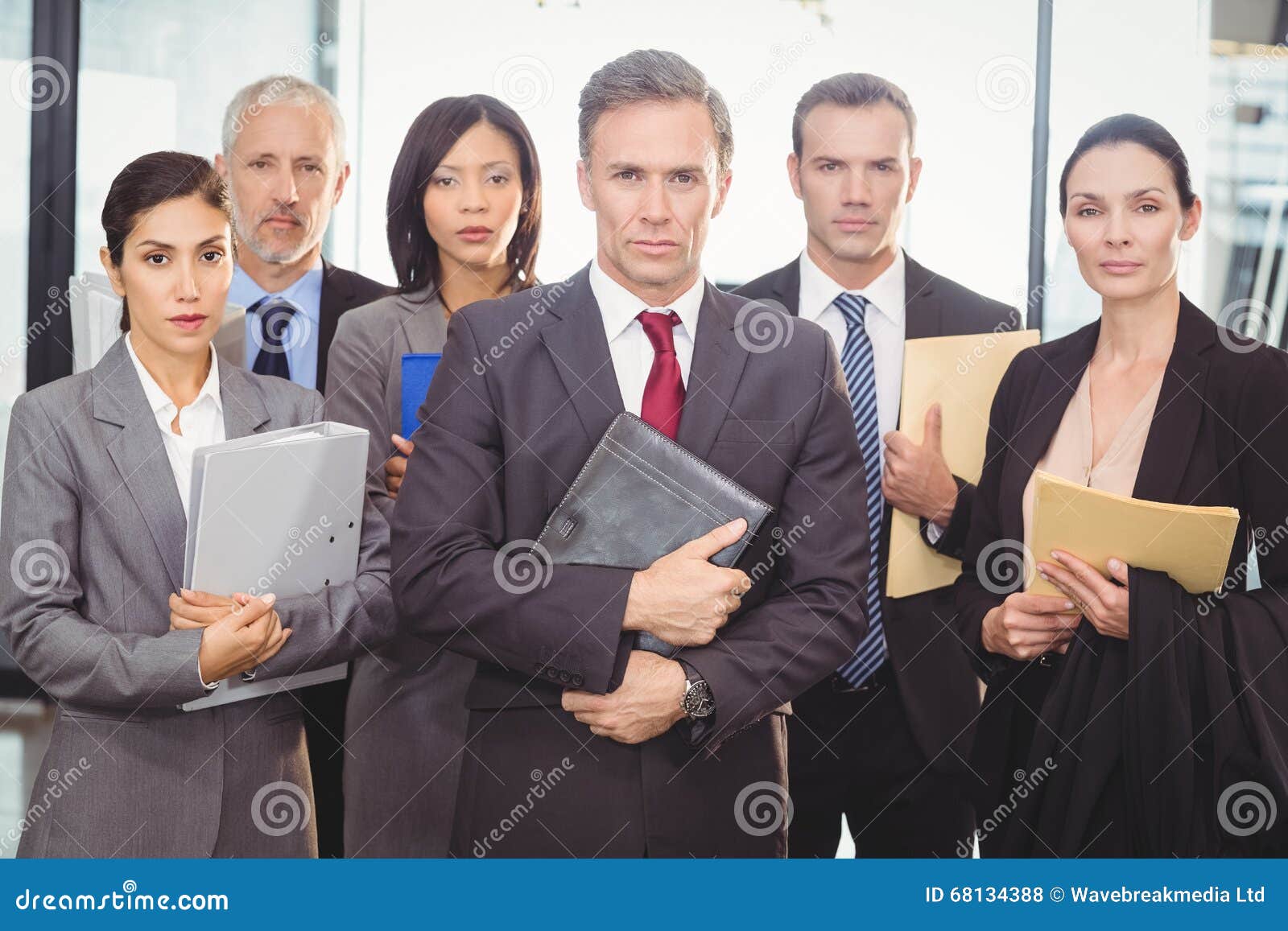 Business Team with Document and Organizer Stock Photo - Image of camera ...
