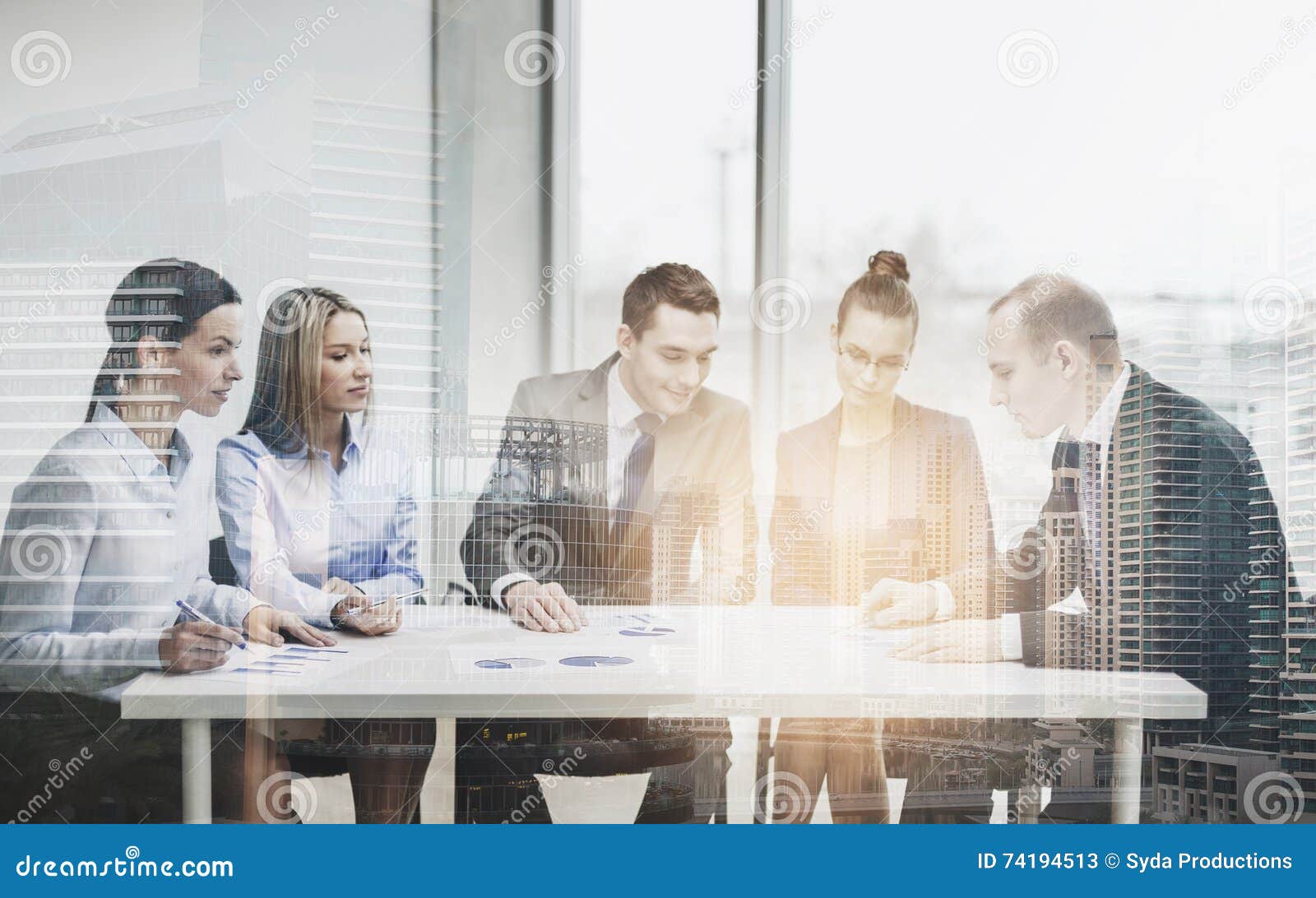 Business Team with Documents Having Discussion Stock Image - Image of ...