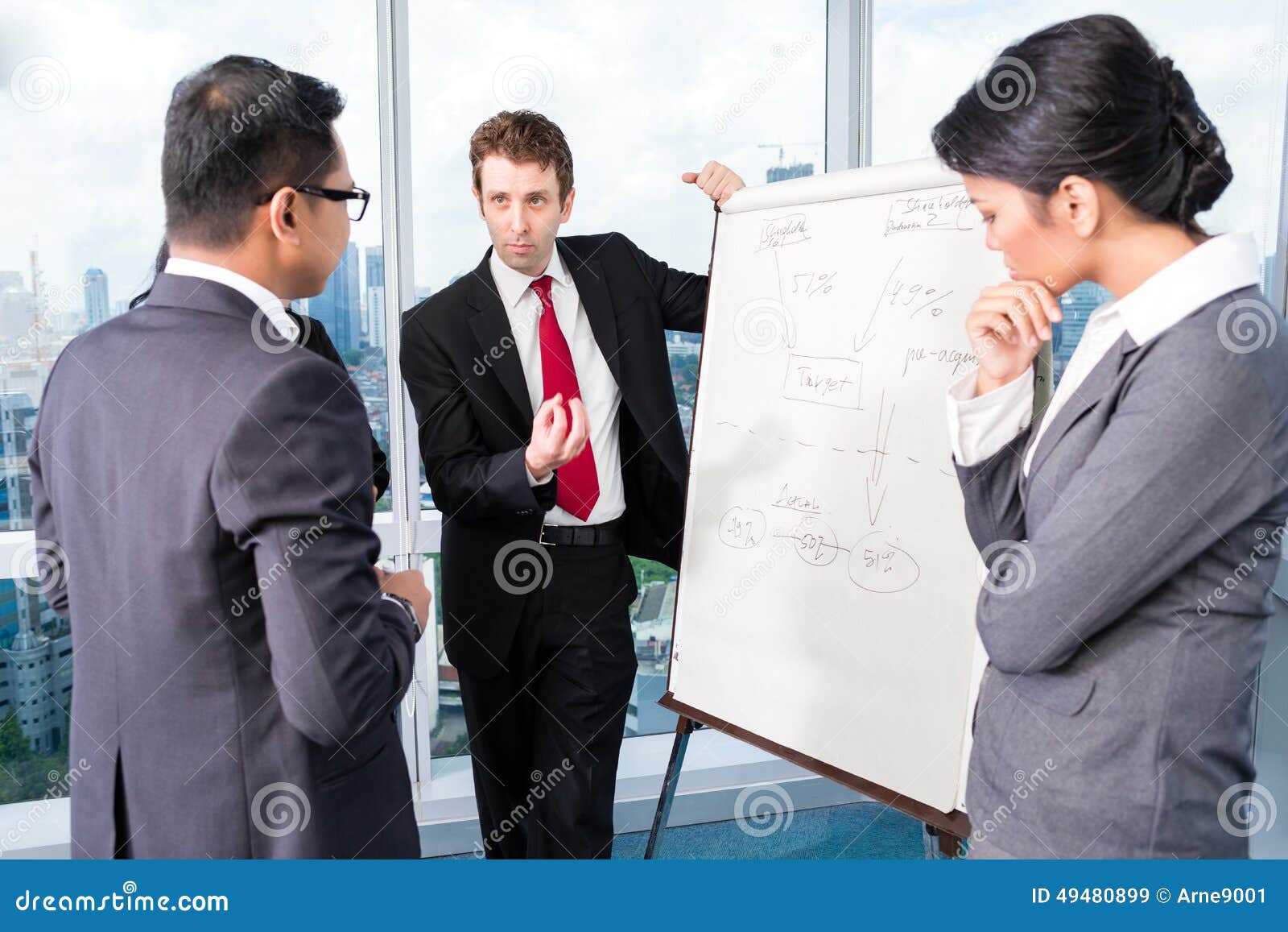 Business Team Drafting in Strategy Meeting Stock Image - Image of ...