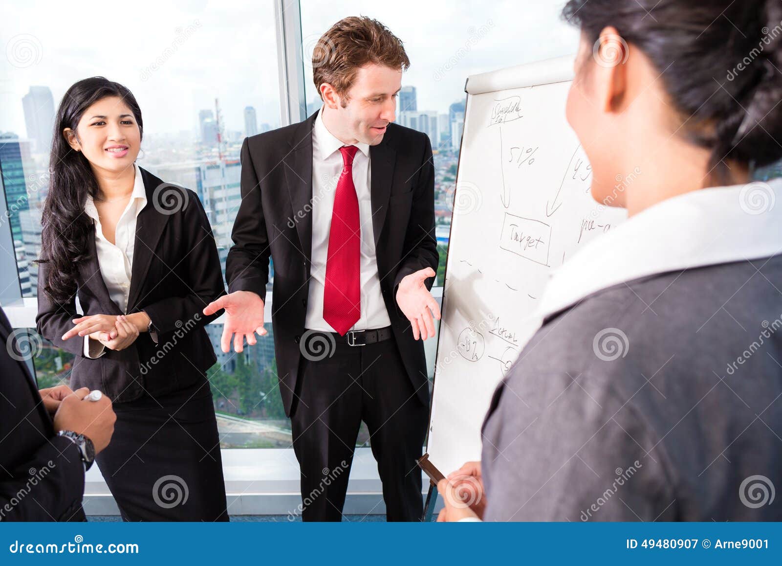 Business Team Drafting in Strategy Meeting Stock Image - Image of ...