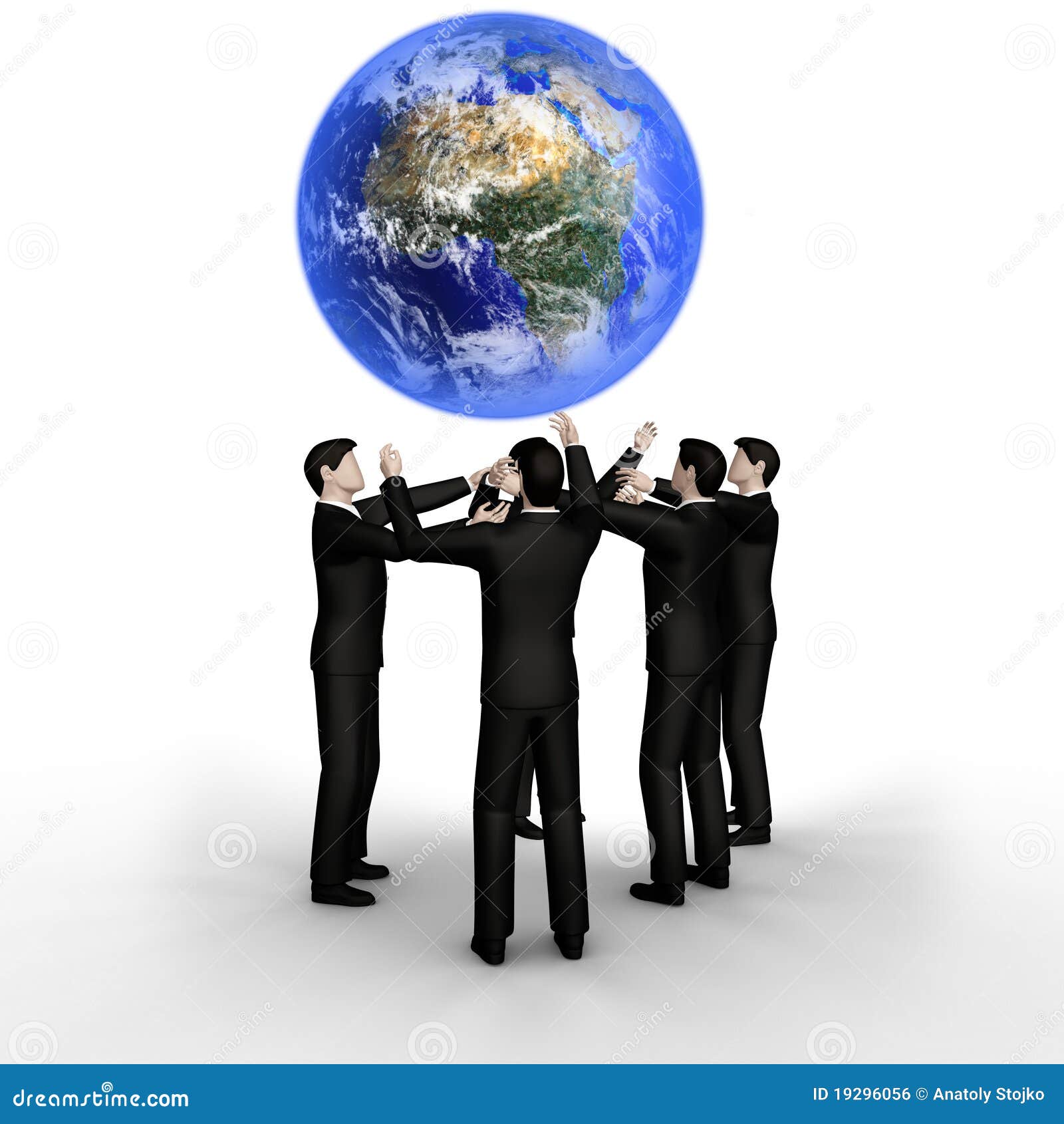 Business team and Earth stock illustration. Illustration of confident ...